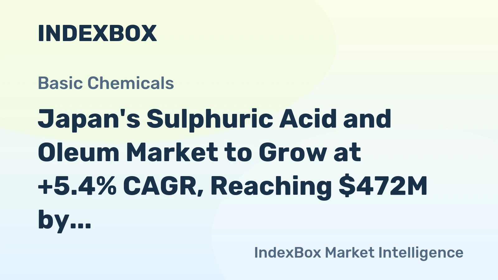 Japan's Sulphuric Acid and Oleum Market to Grow at +5.4% CAGR, Reaching $472M by 2035 on Rising Demand