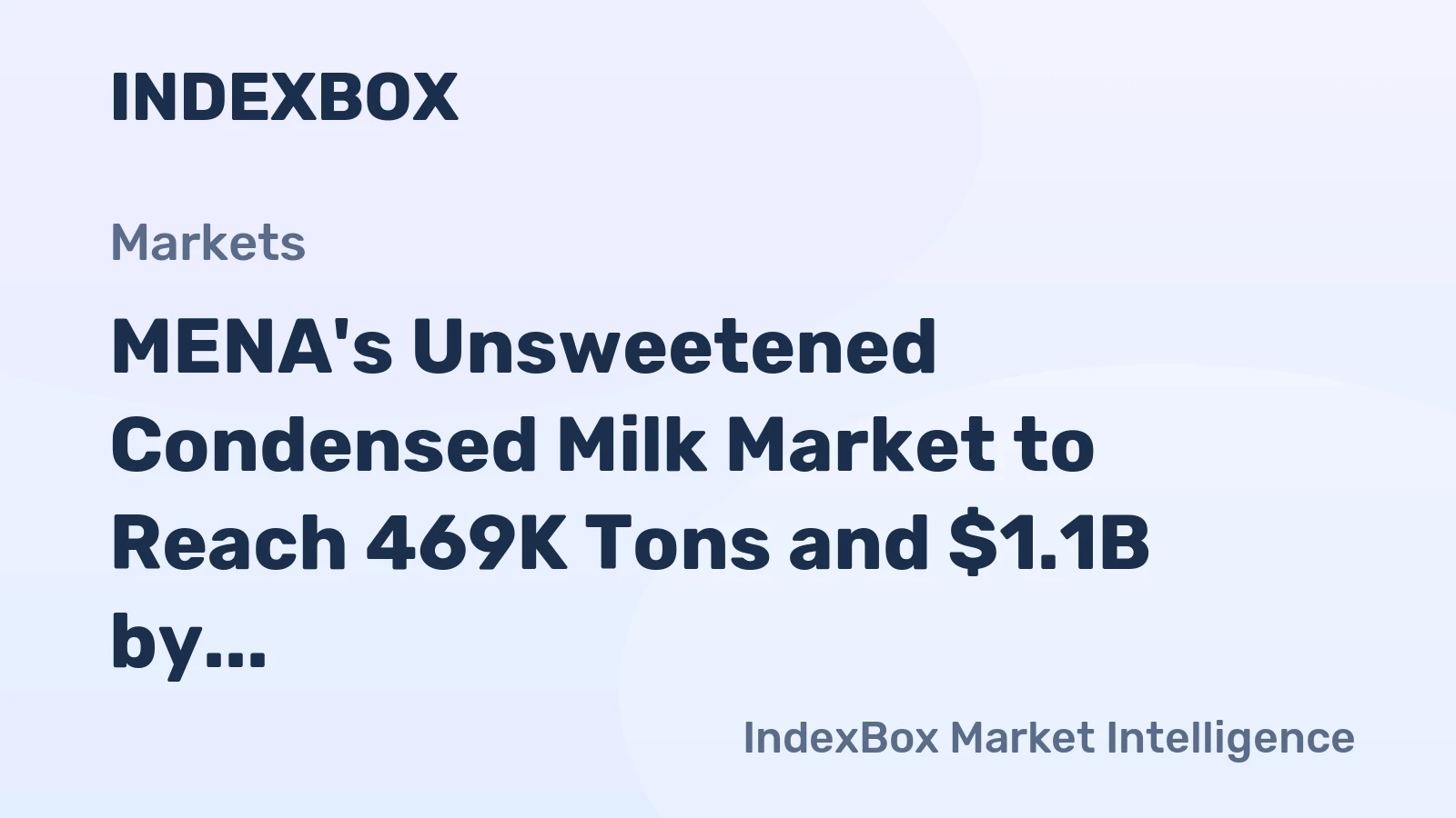 MENA's Unsweetened Condensed Milk Market to Reach 469K Tons and $1.1B by 2035 Despite Recent Contraction