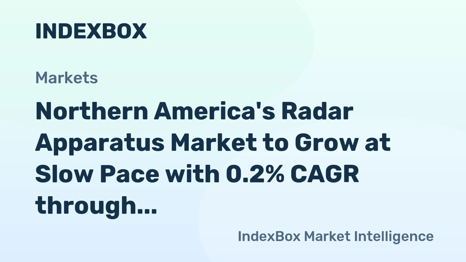 Northern America's Radar Apparatus Market to Grow at Slow Pace with 0.2% CAGR through 2035, Reaching $8.4B in Value