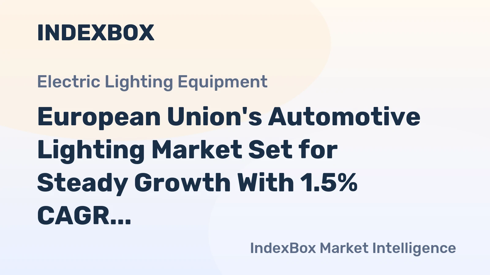 European Union's Automotive Lighting Market Set for Steady Growth With 1.5% CAGR Through 2035