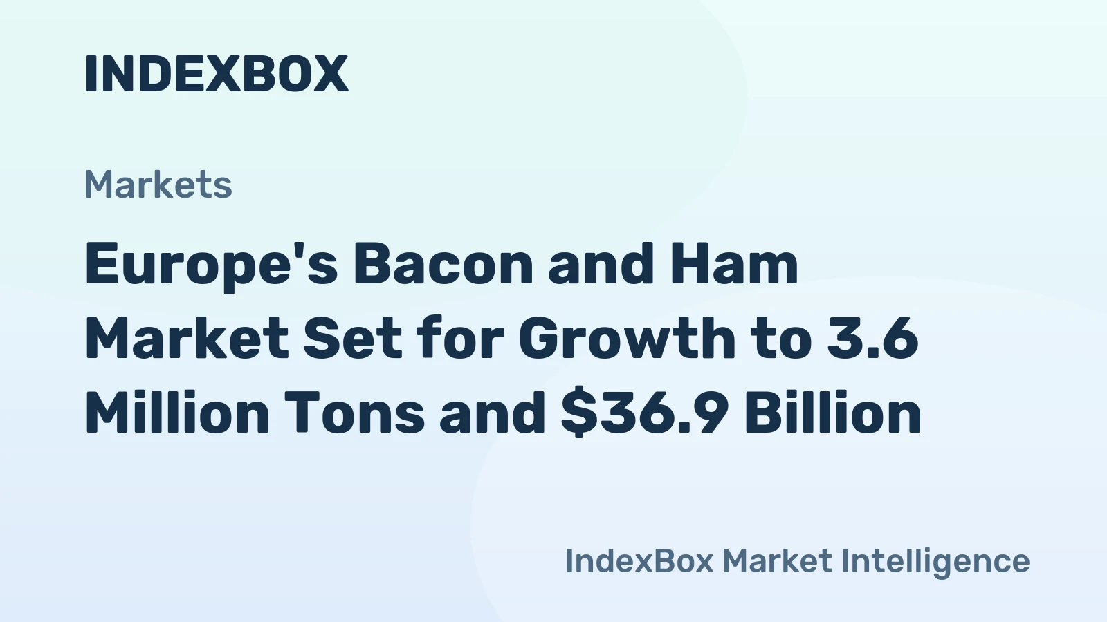 Europe's Bacon and Ham Market Set for Growth to 3.6 Million Tons and $36.9 Billion