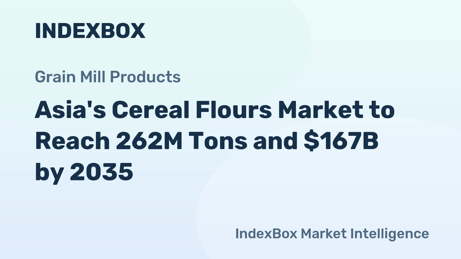 Asia's Cereal Flours Market to Reach 262M Tons and $167B by 2035