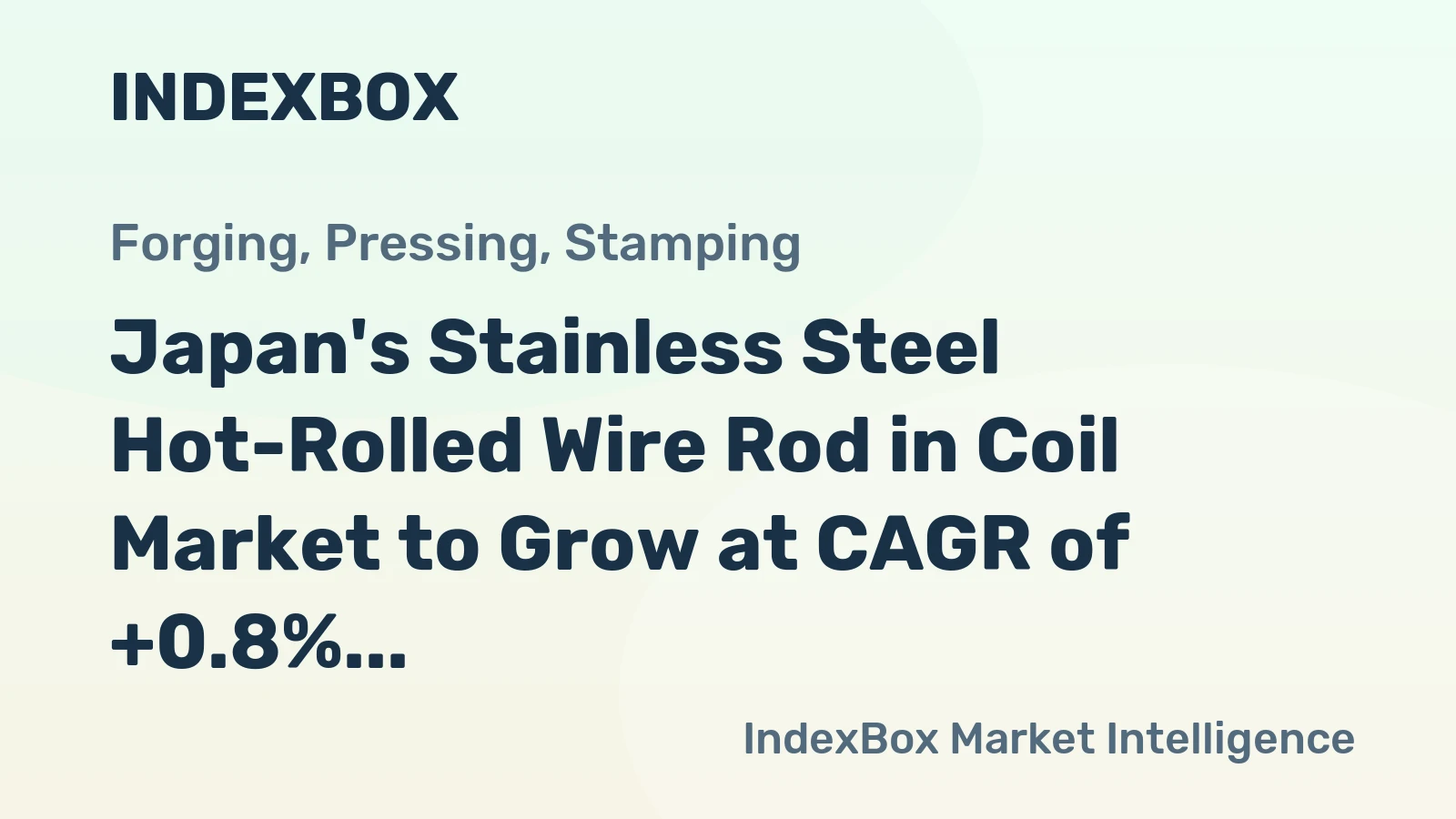 Japan's Stainless Steel Hot-Rolled Wire Rod in Coil Market to Grow at CAGR of +0.8% from 2024 to 2035