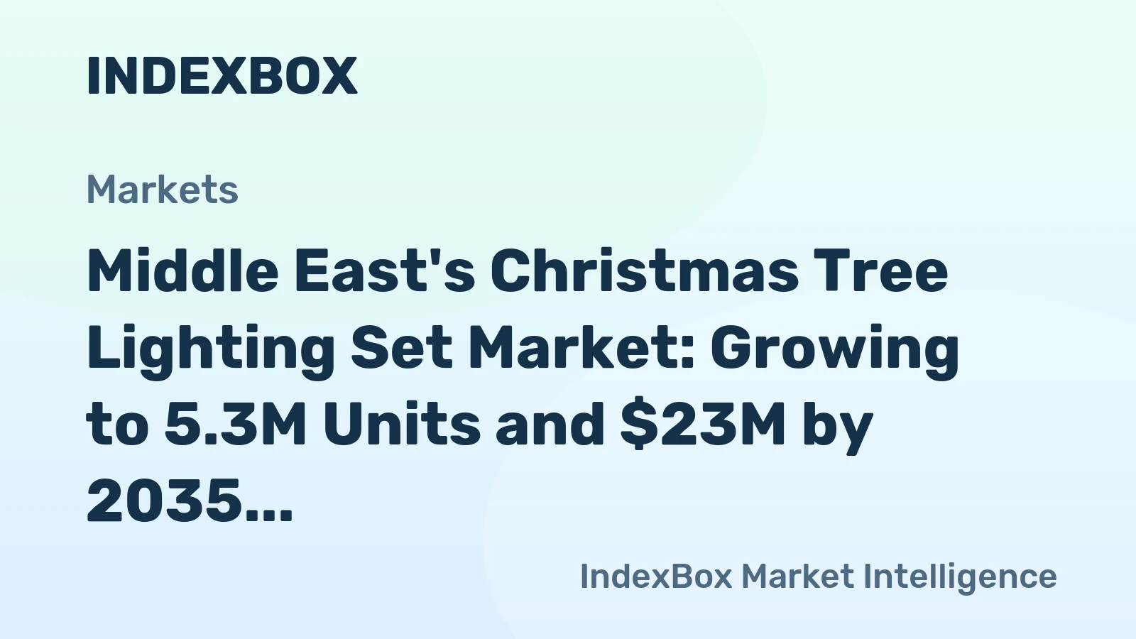 Middle East's Christmas Tree Lighting Set Market: Growing to 5.3M Units and $23M by 2035
