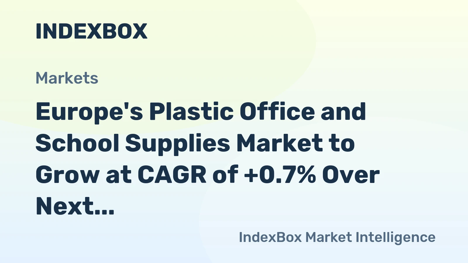 Europe's Plastic Office and School Supplies Market to Grow at CAGR of +0.7% Over Next Decade