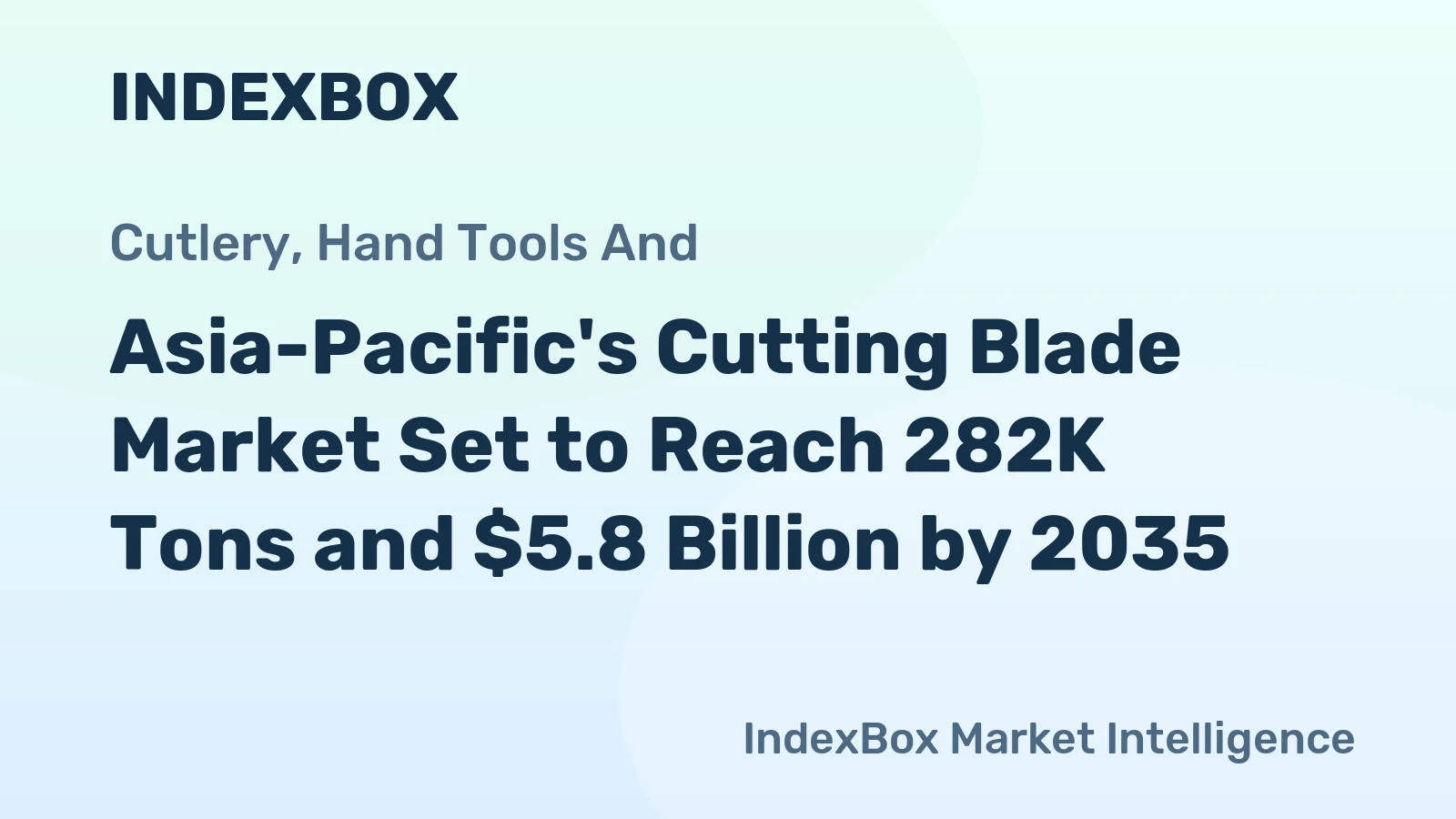 Asia-Pacific's Cutting Blade Market Set to Reach 282K Tons and $5.8 Billion by 2035