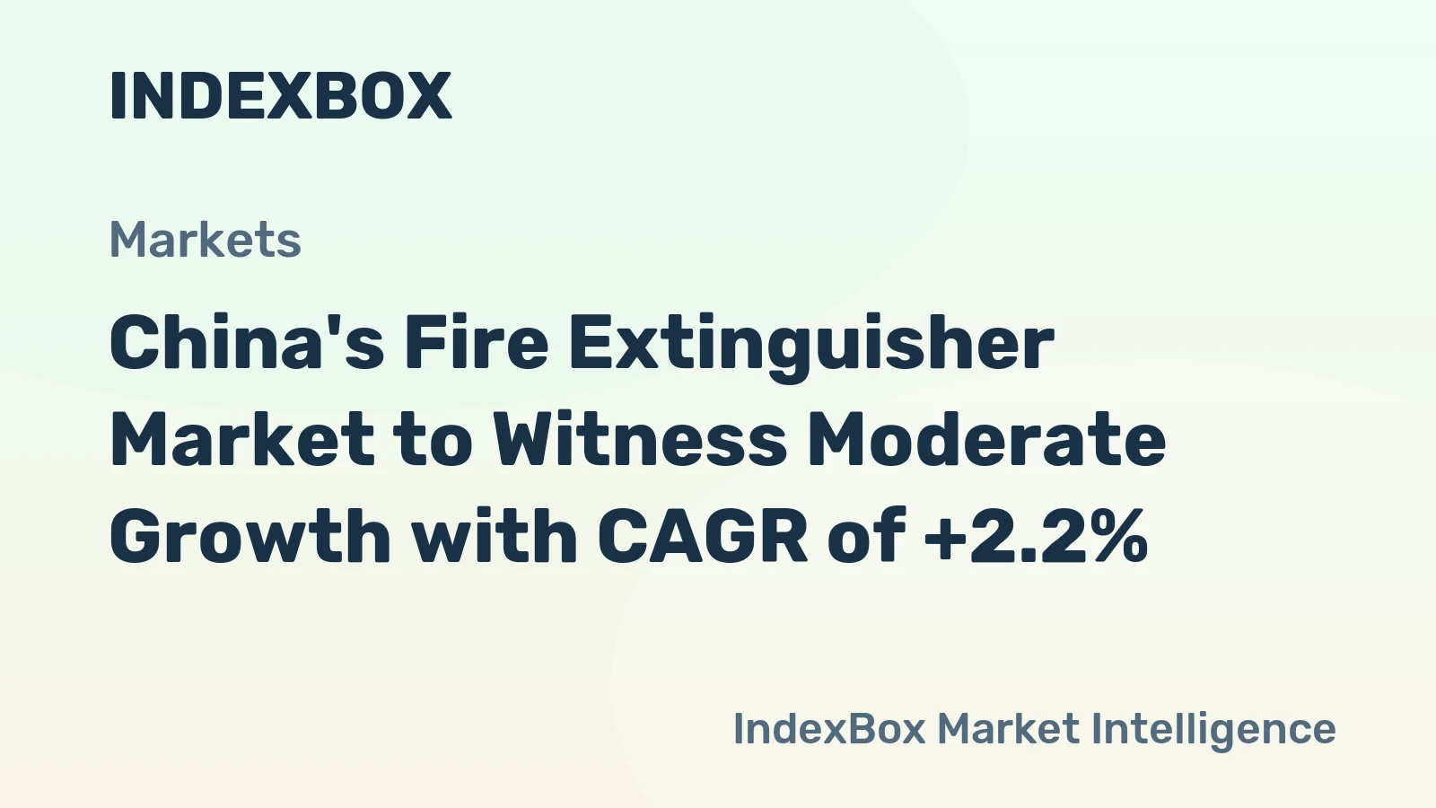 China's Fire Extinguisher Market to Witness Moderate Growth with CAGR of +2.2%