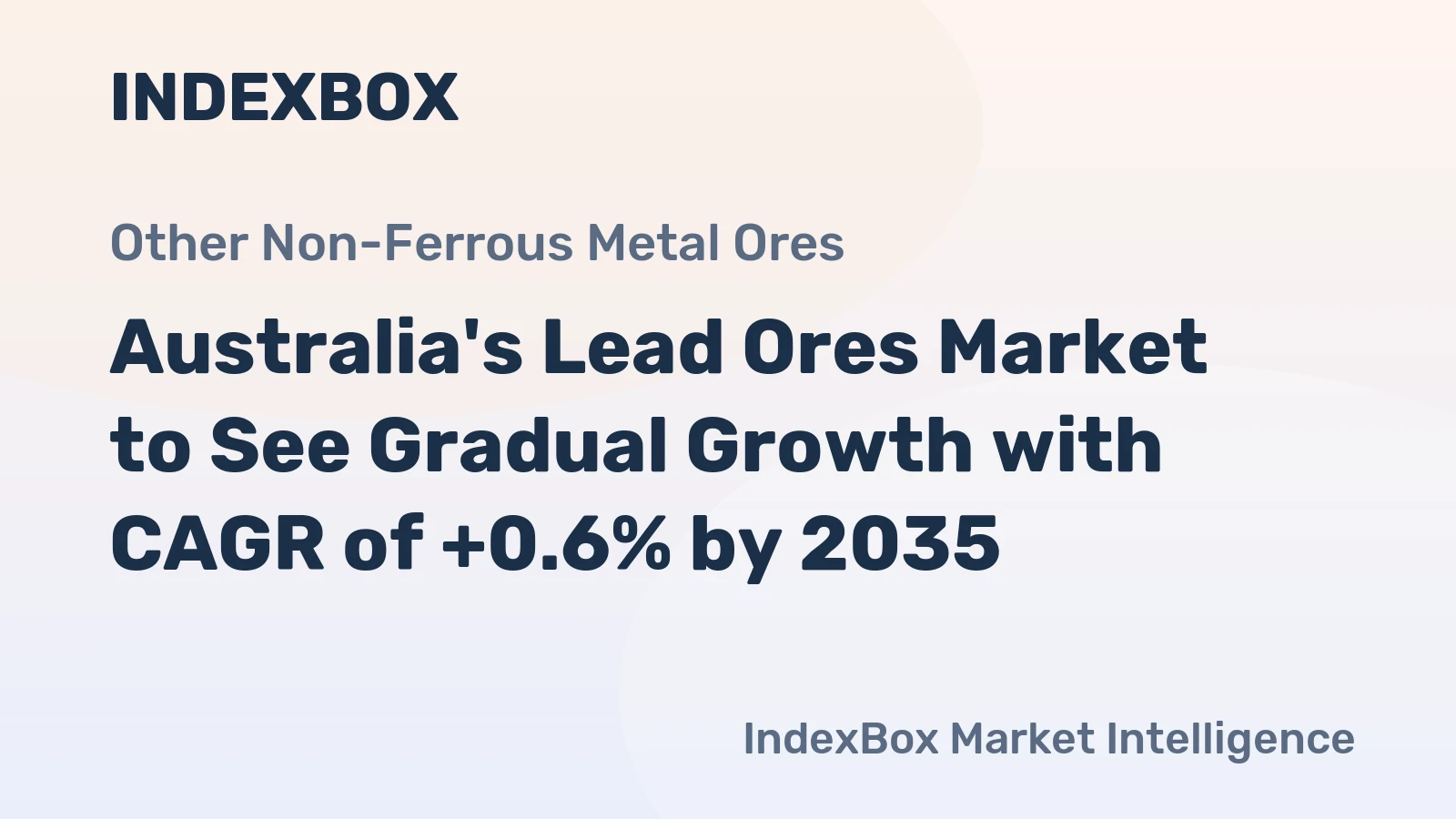 Australia's Lead Ores Market to See Gradual Growth with CAGR of +0.6% by 2035