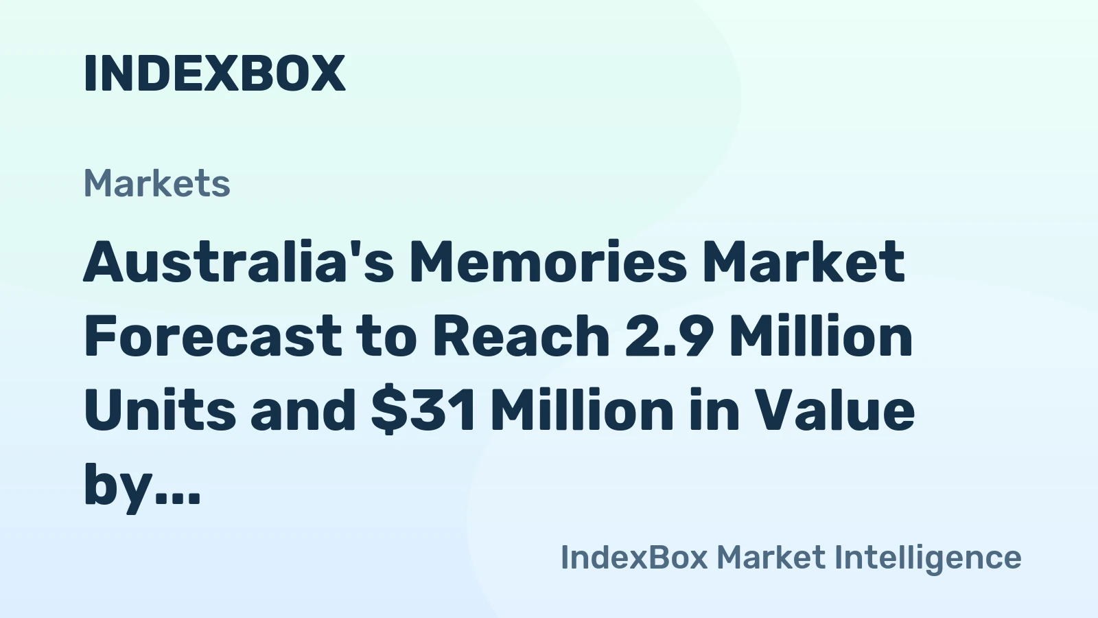 Australia's Memories Market Forecast to Reach 2.9 Million Units and $31 Million in Value by 2035