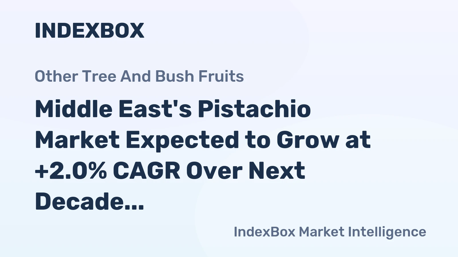 Middle East's Pistachio Market Expected to Grow at +2.0% CAGR Over Next Decade