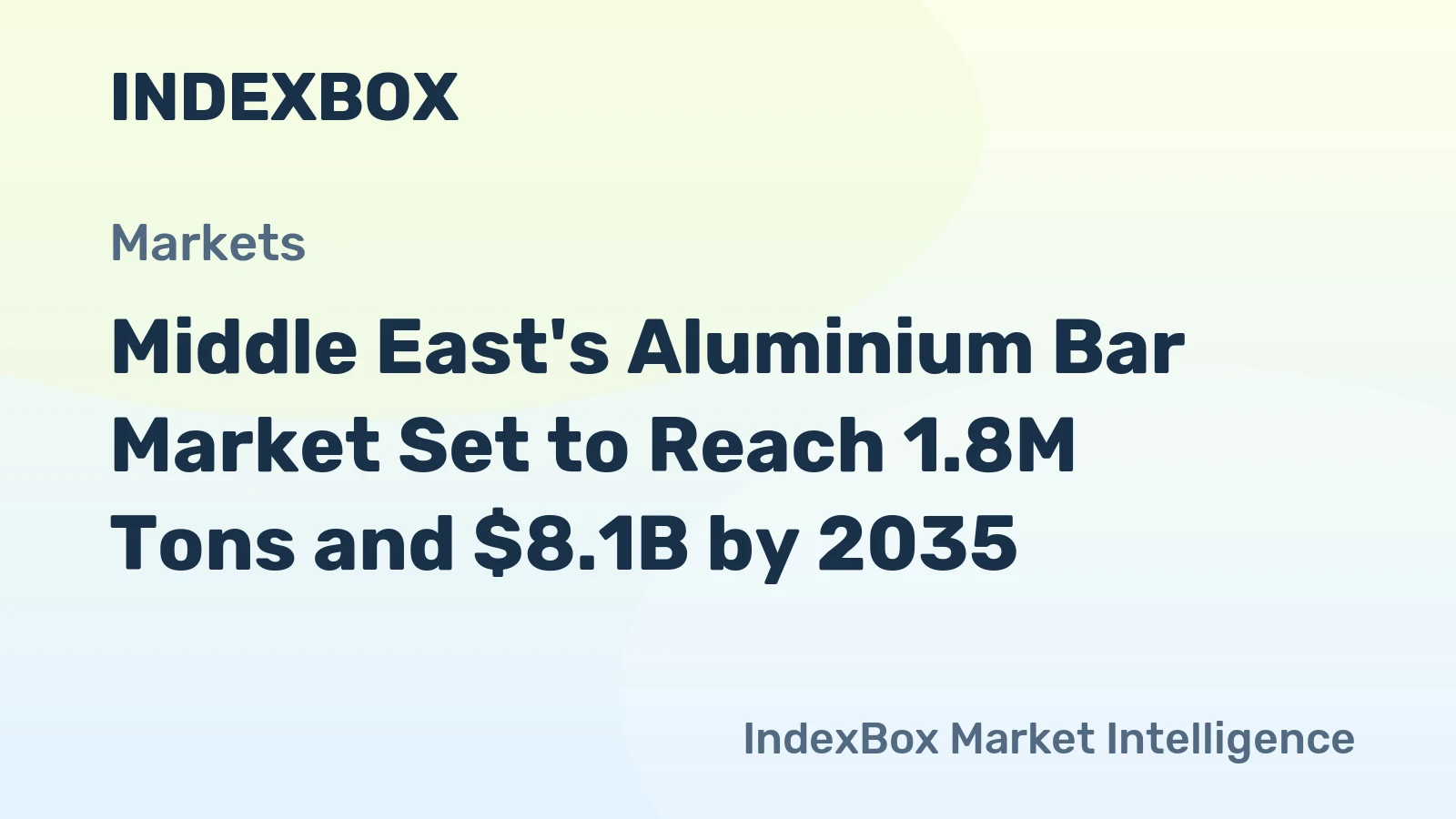 Middle East's Aluminium Bar Market Set to Reach 1.8M Tons and $8.1B by 2035