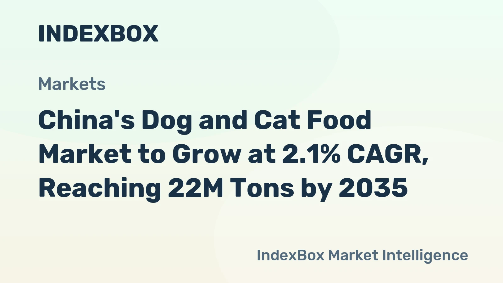 China's Dog and Cat Food Market to Grow at 2.1% CAGR, Reaching 22M Tons by 2035