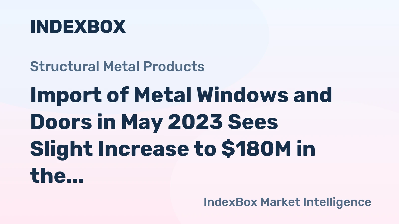 Import of Metal Windows and Doors in May 2023 Sees Slight Increase to $180M in the United States