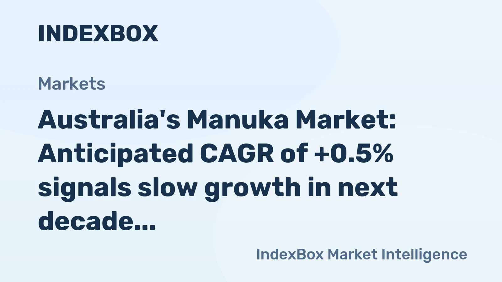 Australia's Manuka Market: Anticipated CAGR of +0.5% signals slow growth in next decade