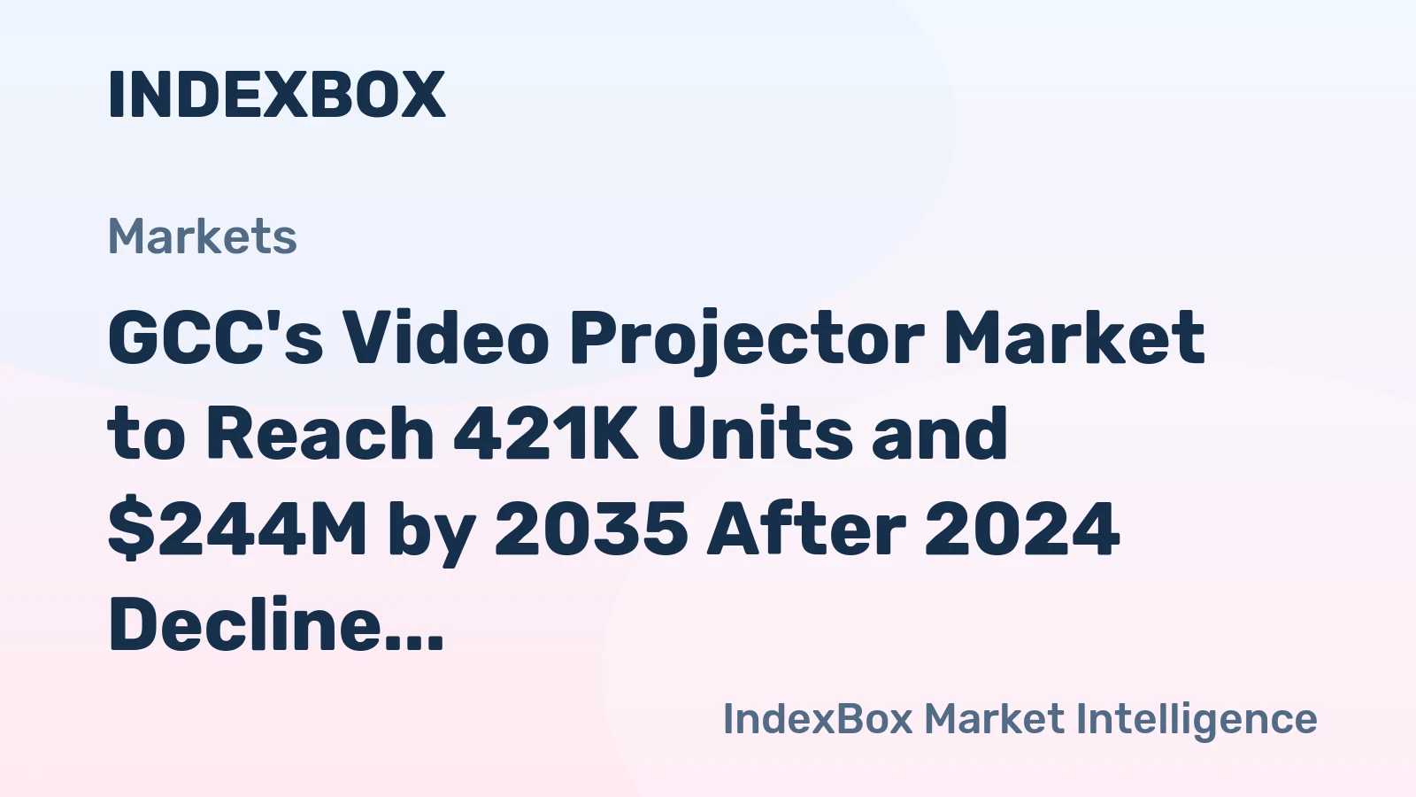 GCC's Video Projector Market to Reach 421K Units and $244M by 2035 After 2024 Decline