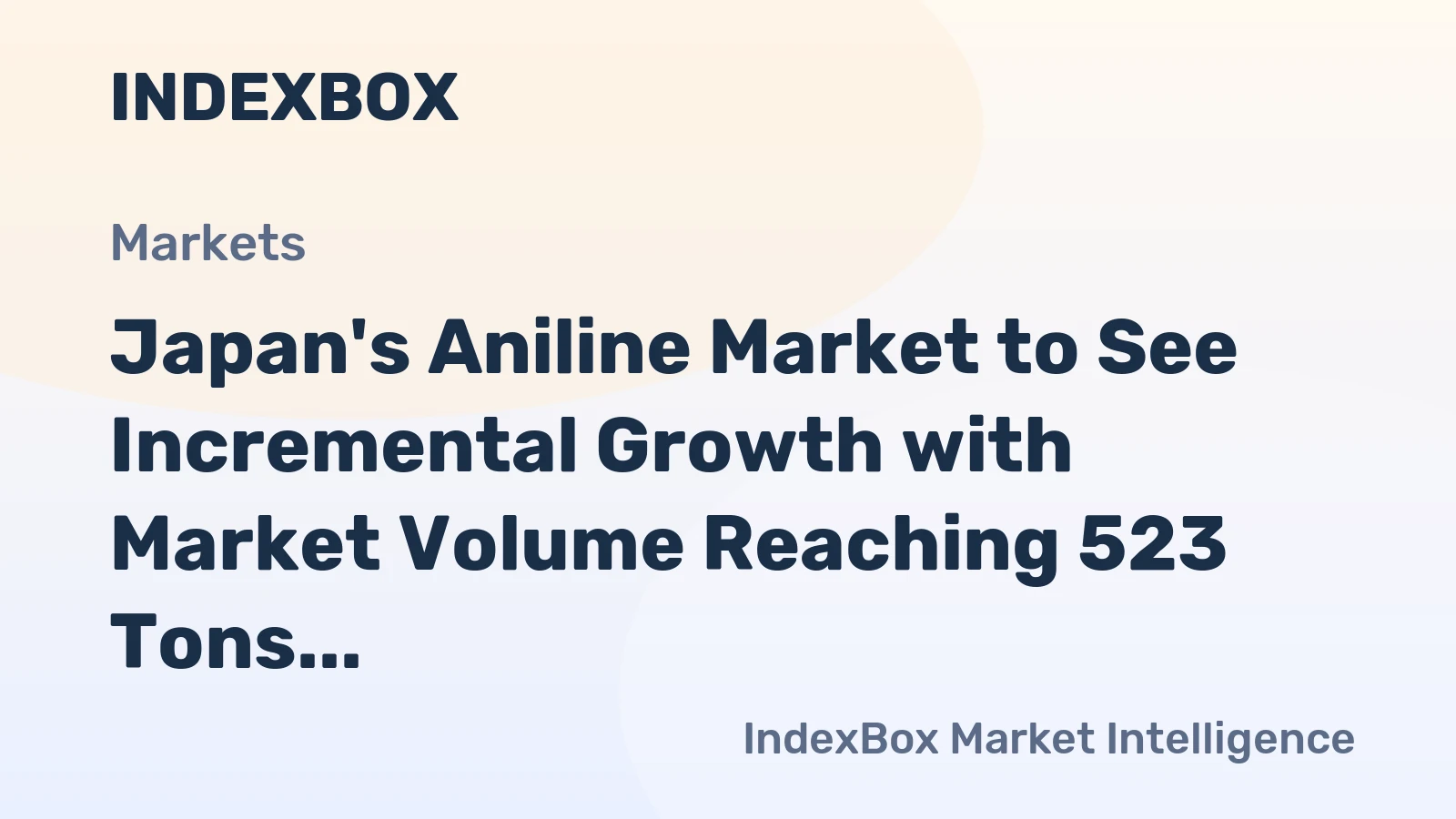 Japan's Aniline Market to See Incremental Growth with Market Volume Reaching 523 Tons and Value Hitting $1M by 2035