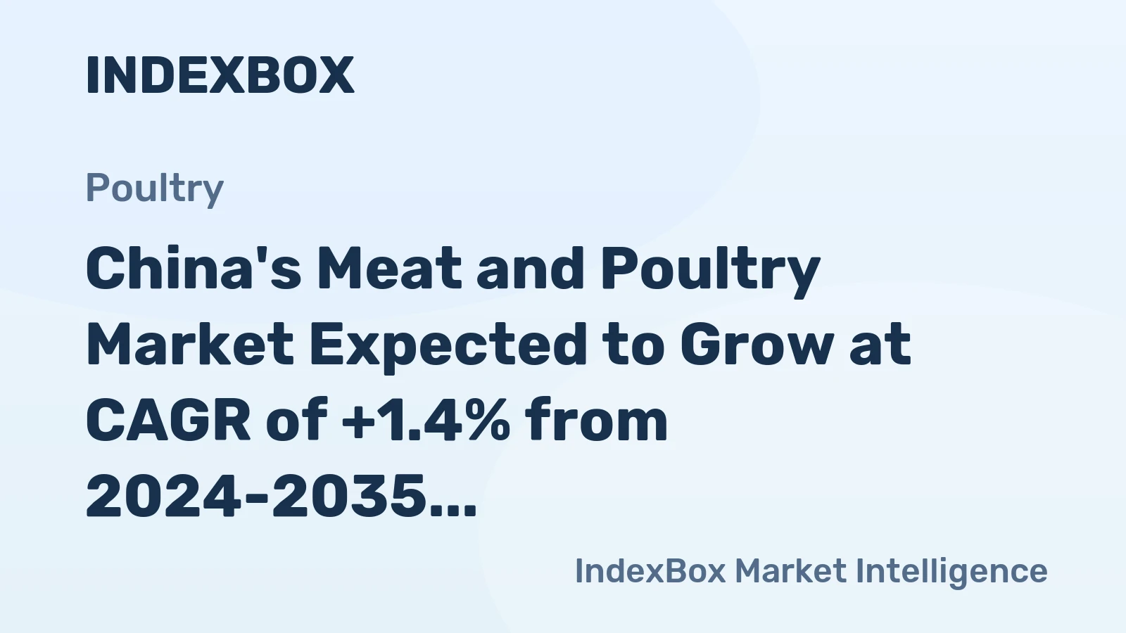 China's Meat and Poultry Market Expected to Grow at CAGR of +1.4% from 2024-2035