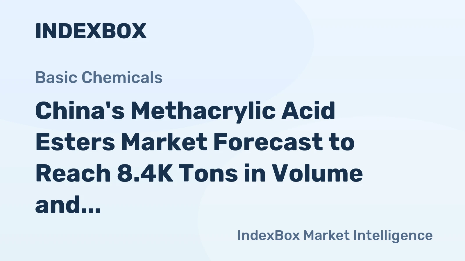 China's Methacrylic Acid Esters Market Forecast to Reach 8.4K Tons in Volume and $20M in Value by 2035