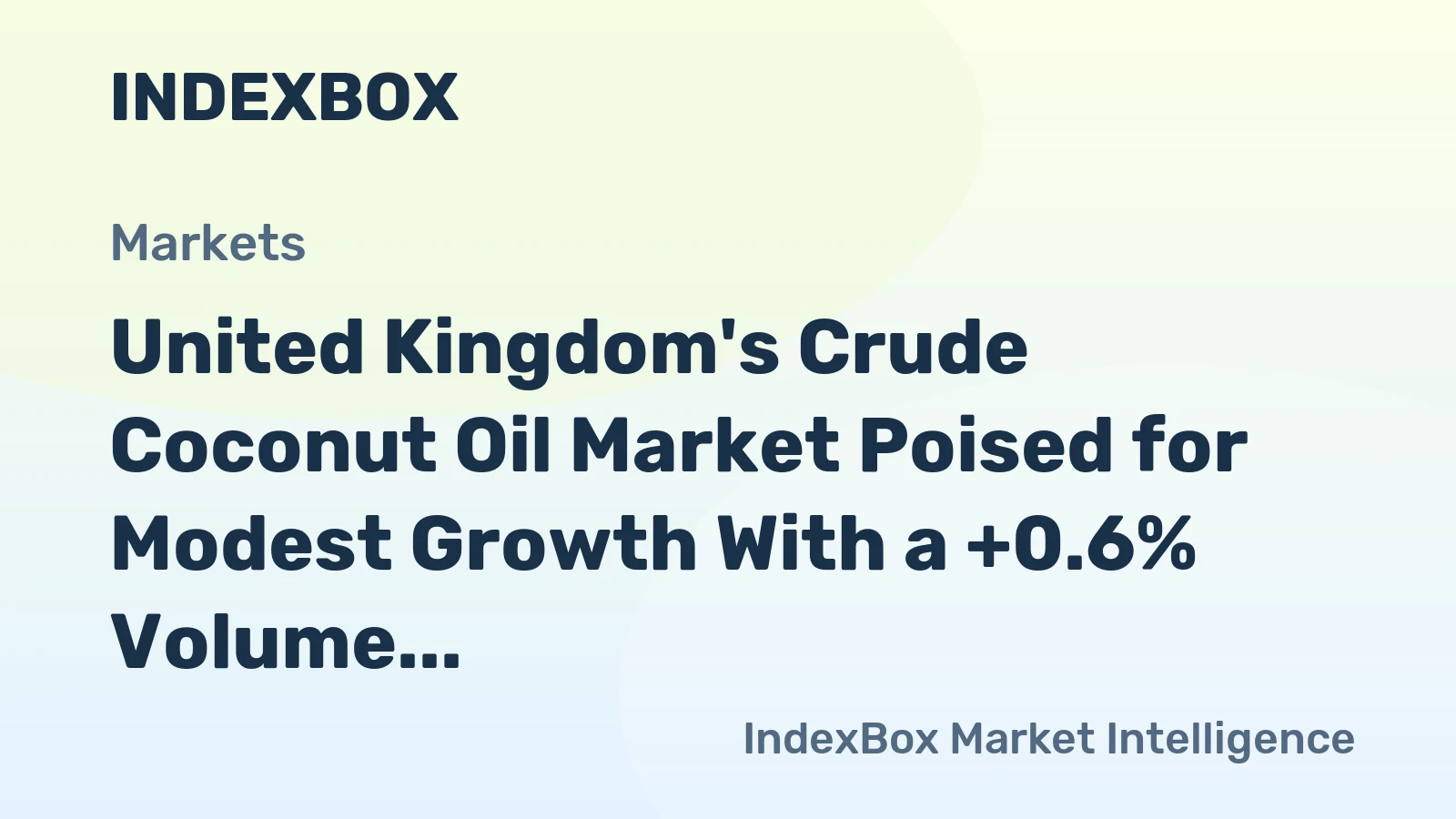 United Kingdom's Crude Coconut Oil Market Poised for Modest Growth With a +0.6% Volume CAGR Through 2035