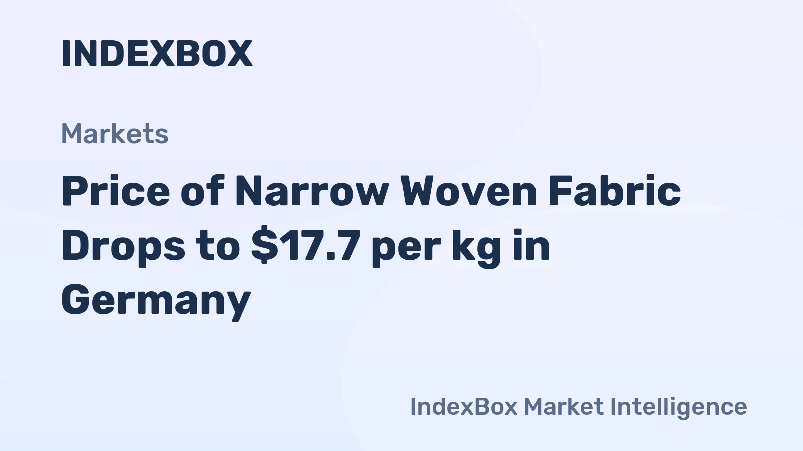 Price of Narrow Woven Fabric Drops to $17.7 per kg in Germany