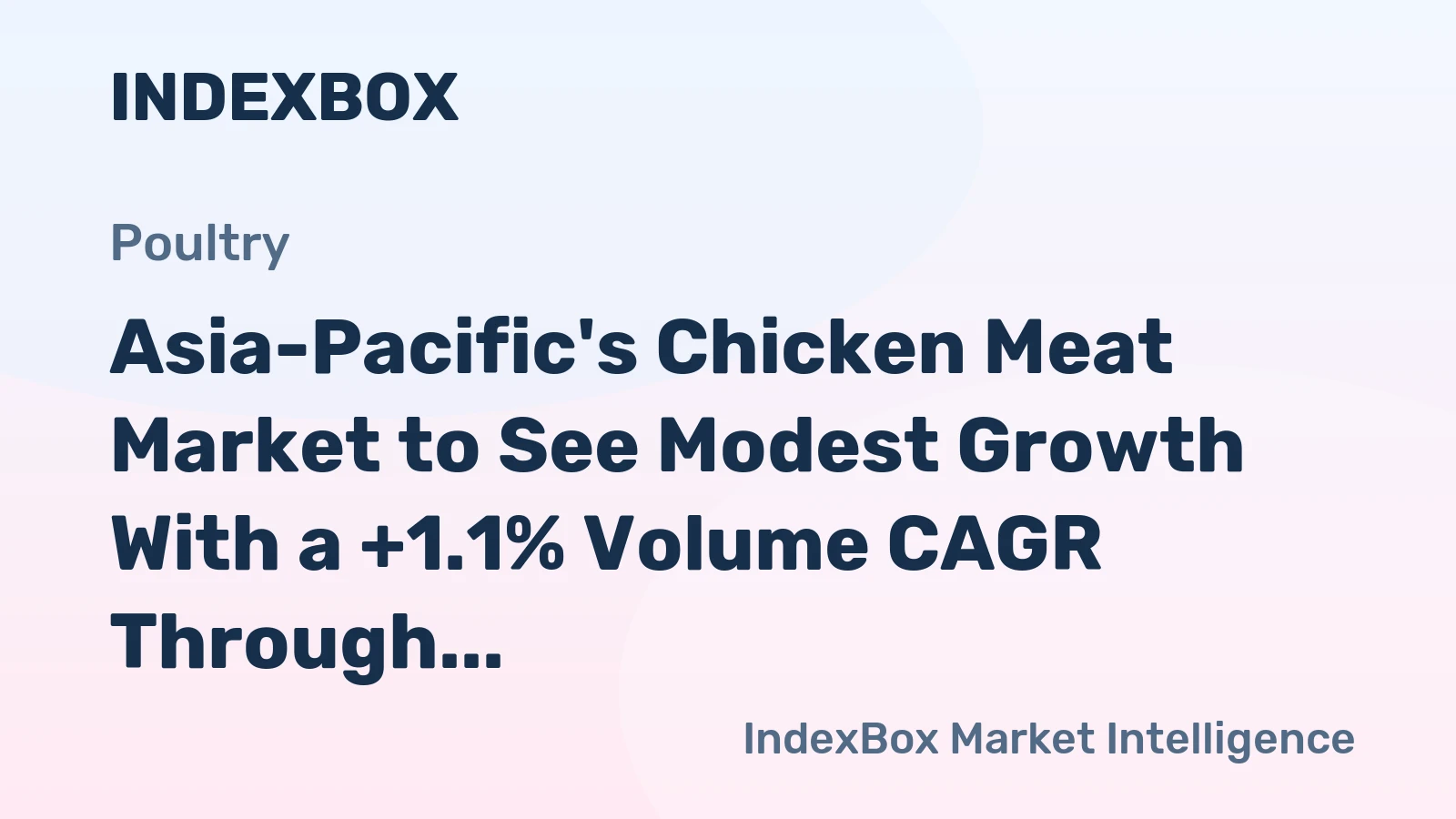 Asia-Pacific's Chicken Meat Market to See Modest Growth With a +1.1% Volume CAGR Through 2035