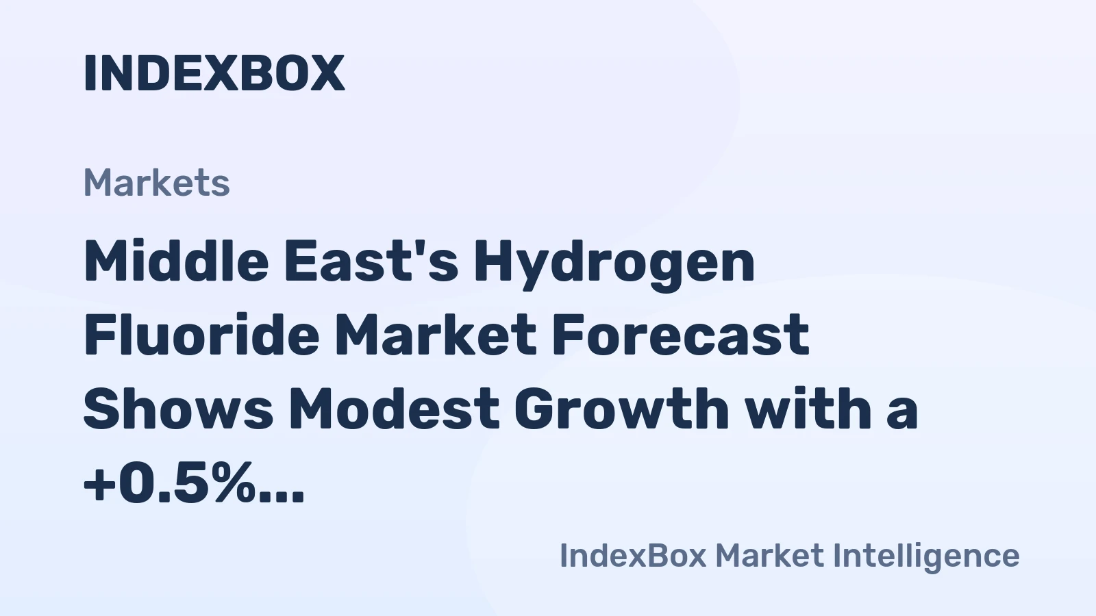 Middle East's Hydrogen Fluoride Market Forecast Shows Modest Growth with a +0.5% Volume CAGR