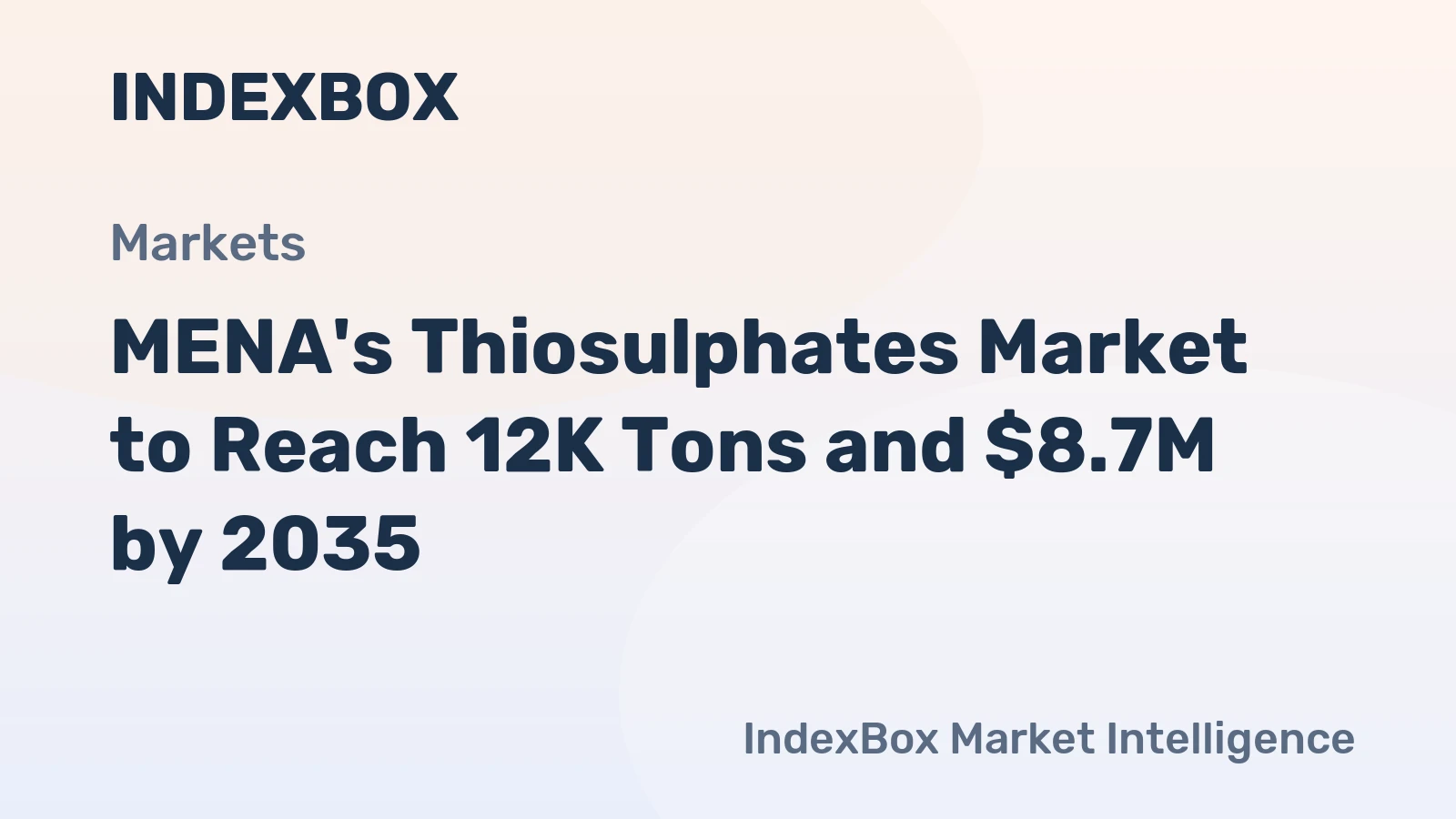 MENA's Thiosulphates Market to Reach 12K Tons and $8.7M by 2035