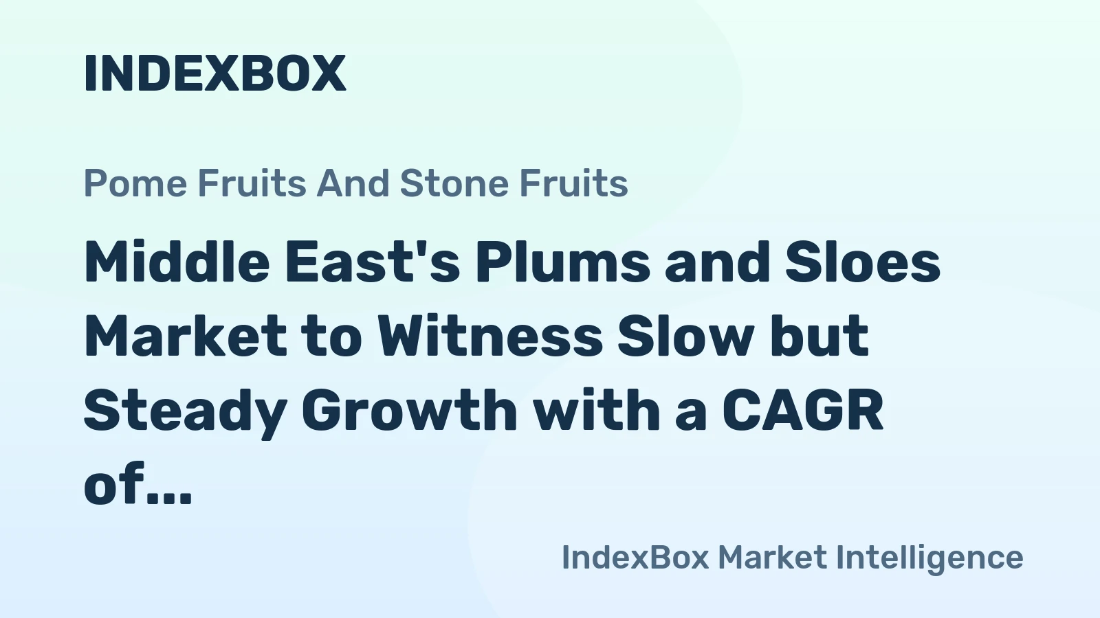 Middle East's Plums and Sloes Market to Witness Slow but Steady Growth with a CAGR of +1.0% from 2024 to 2035, Reaching $1B by the End of 2035