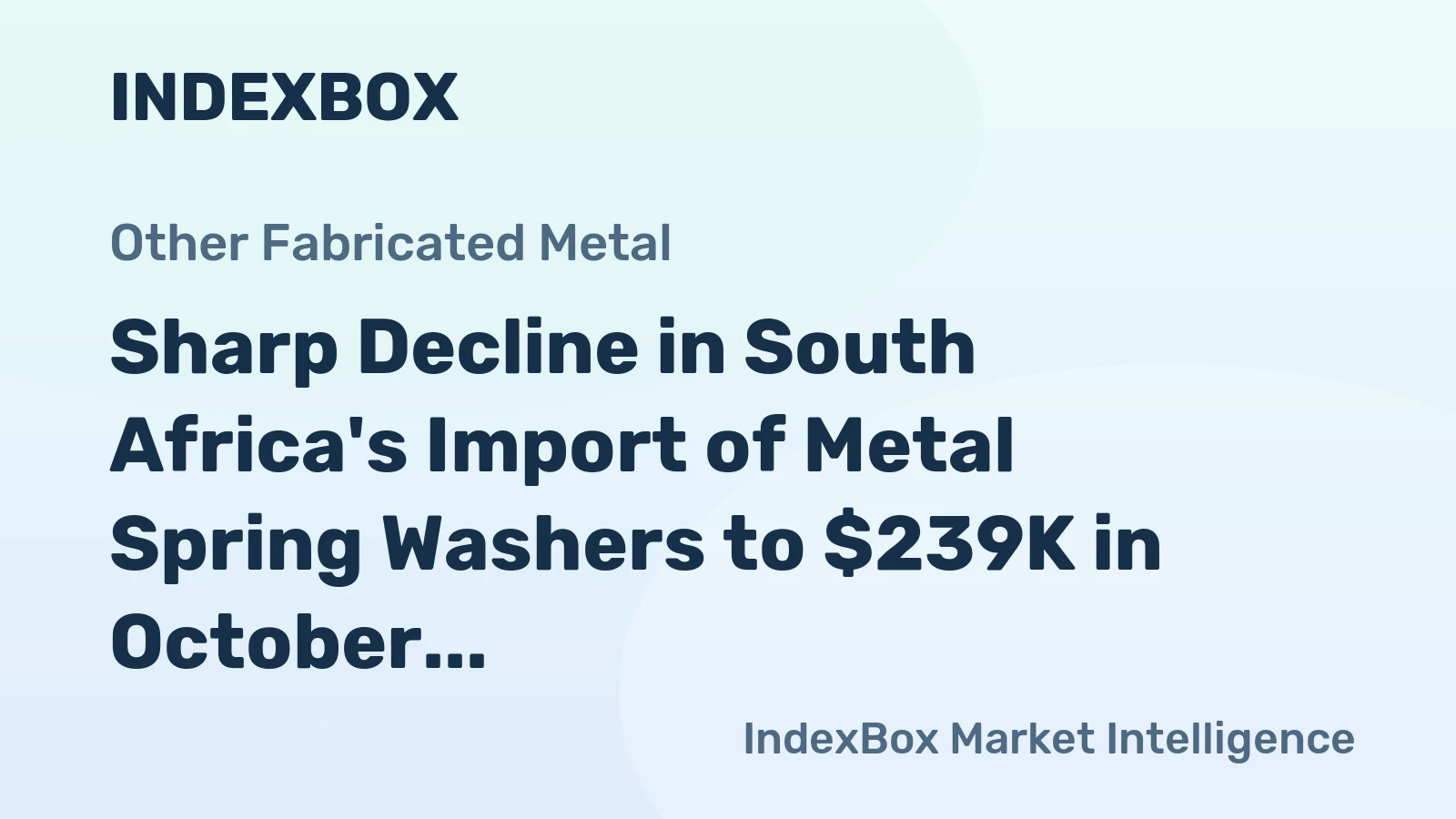 Sharp Decline in South Africa's Import of Metal Spring Washers to $239K in October 2023
