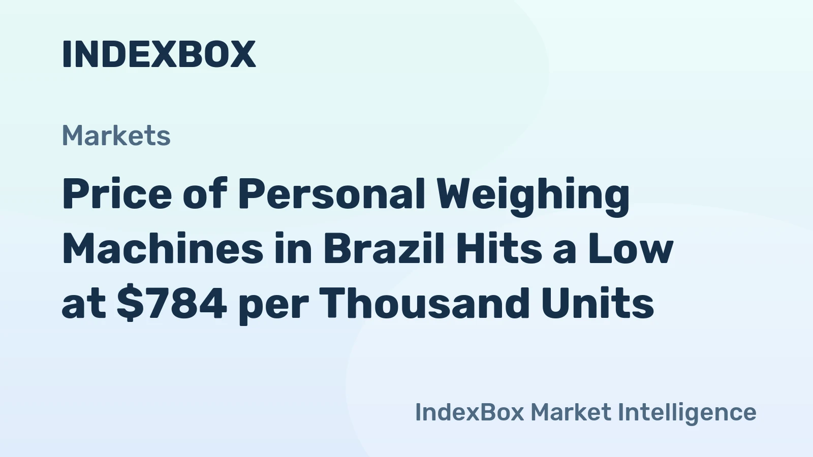 Price of Personal Weighing Machines in Brazil Hits a Low at $784 per Thousand Units