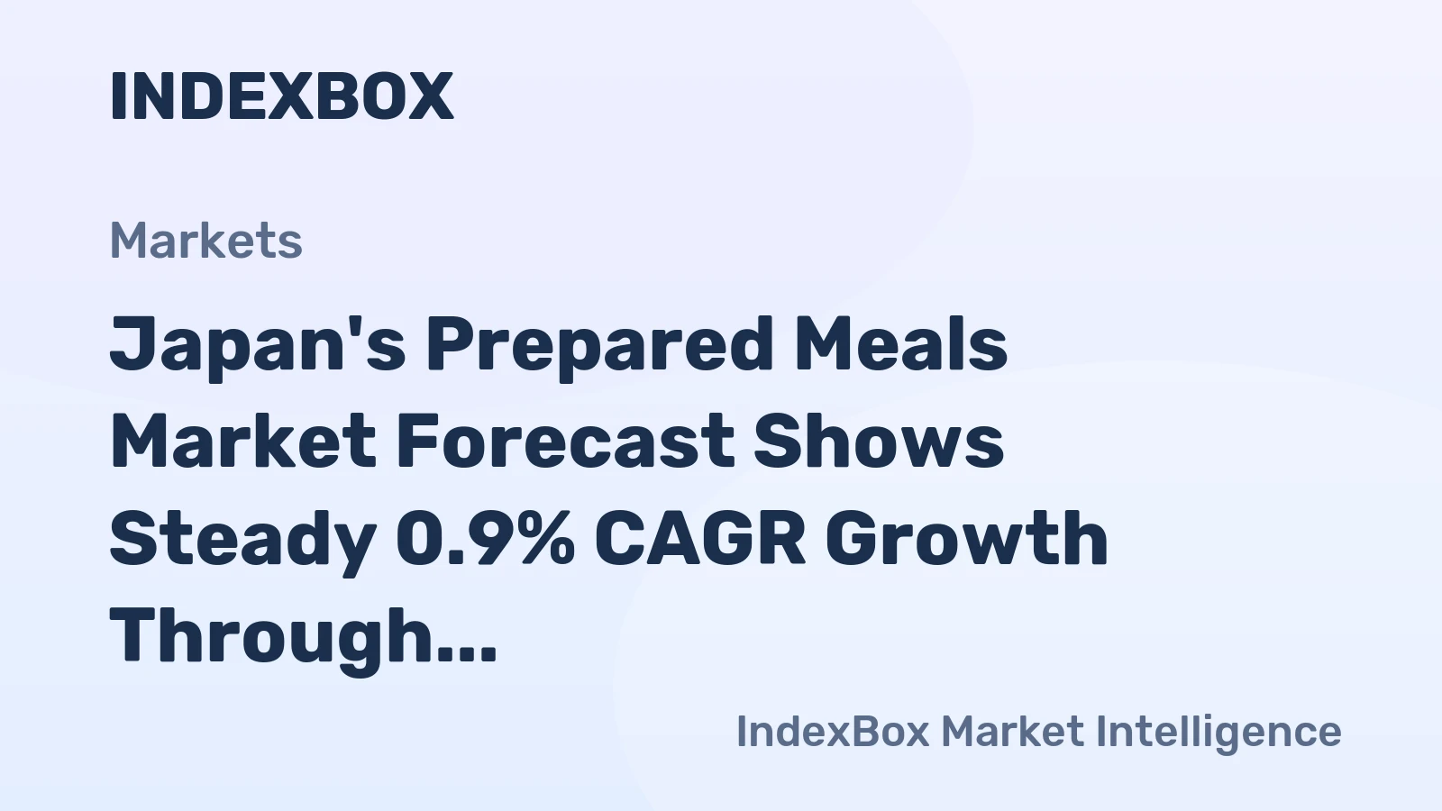 Japan's Prepared Meals Market Forecast Shows Steady 0.9% CAGR Growth Through 2035