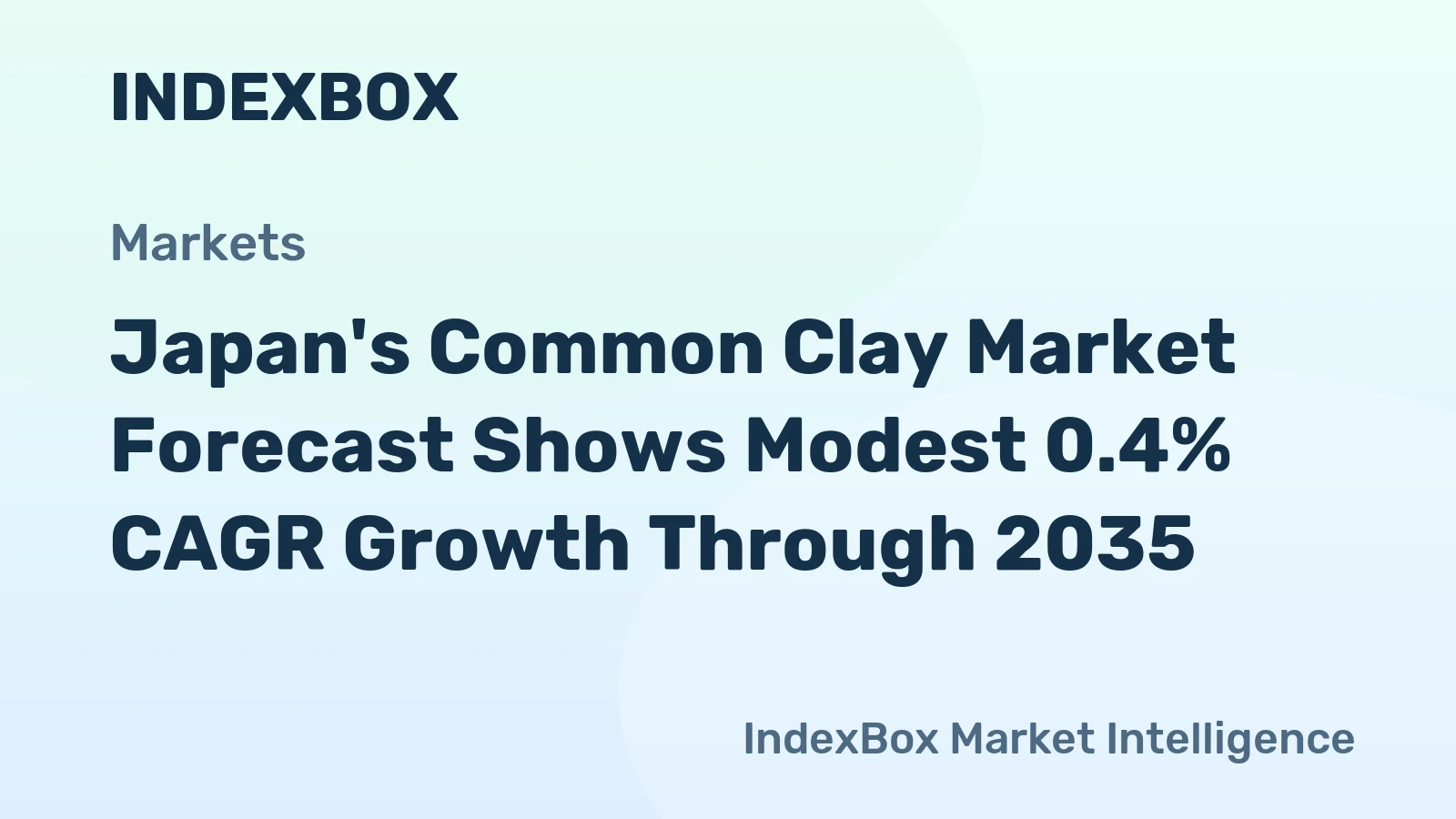 Japan's Common Clay Market Forecast Shows Modest 0.4% CAGR Growth Through 2035