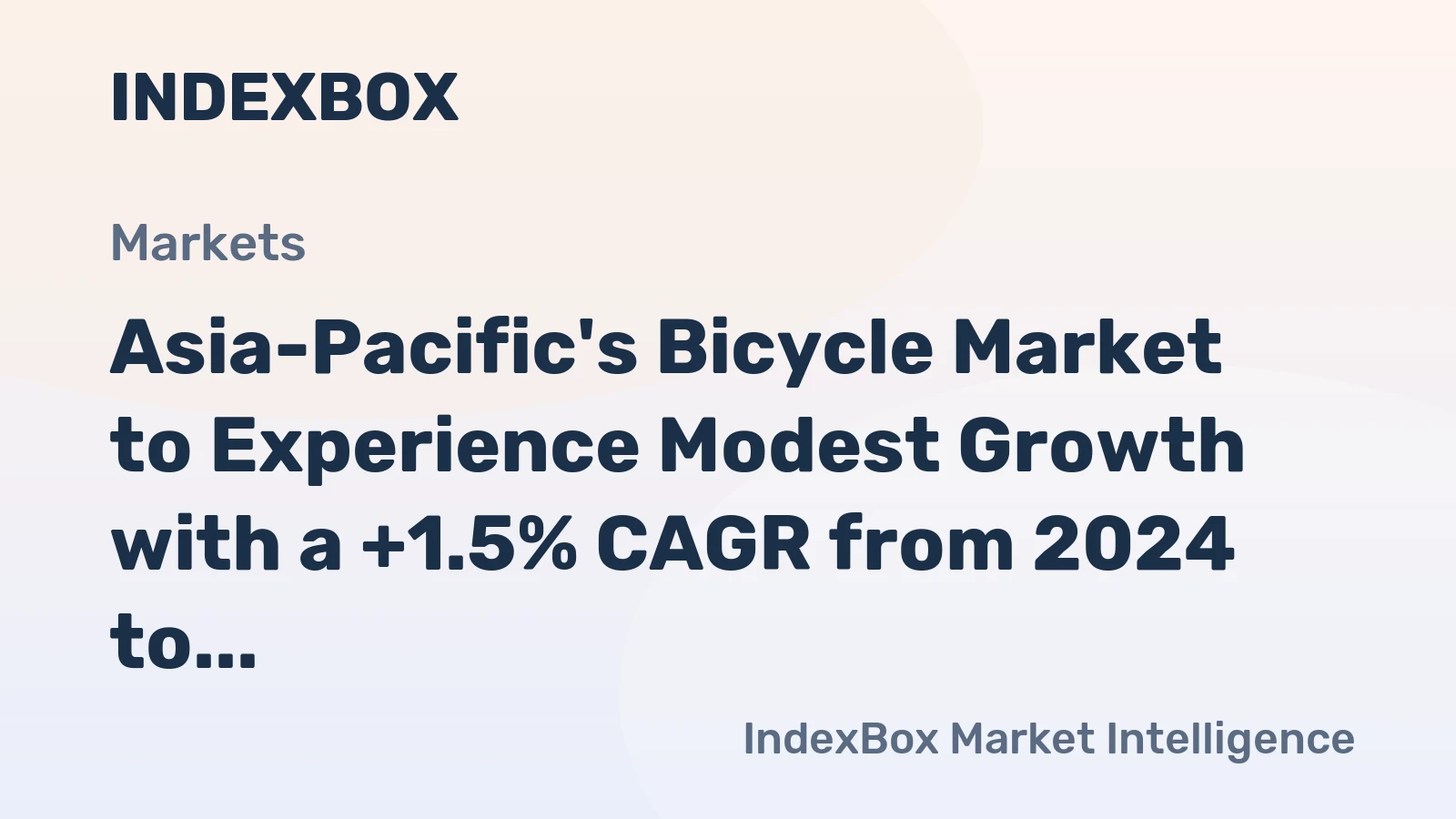 Asia-Pacific's Bicycle Market to Experience Modest Growth with a +1.5% CAGR from 2024 to 2035