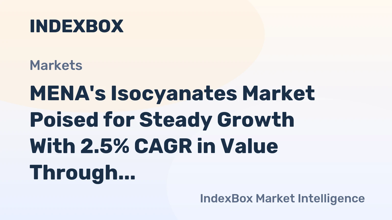 MENA's Isocyanates Market Poised for Steady Growth With 2.5% CAGR in Value Through 2035