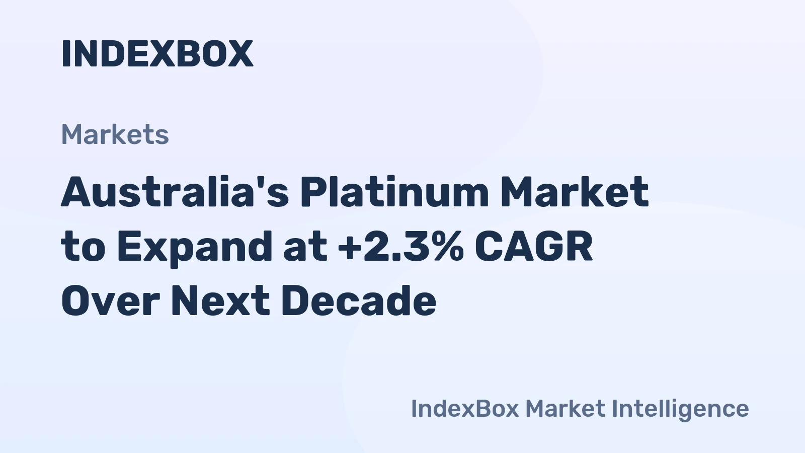 Australia's Platinum Market to Expand at +2.3% CAGR Over Next Decade