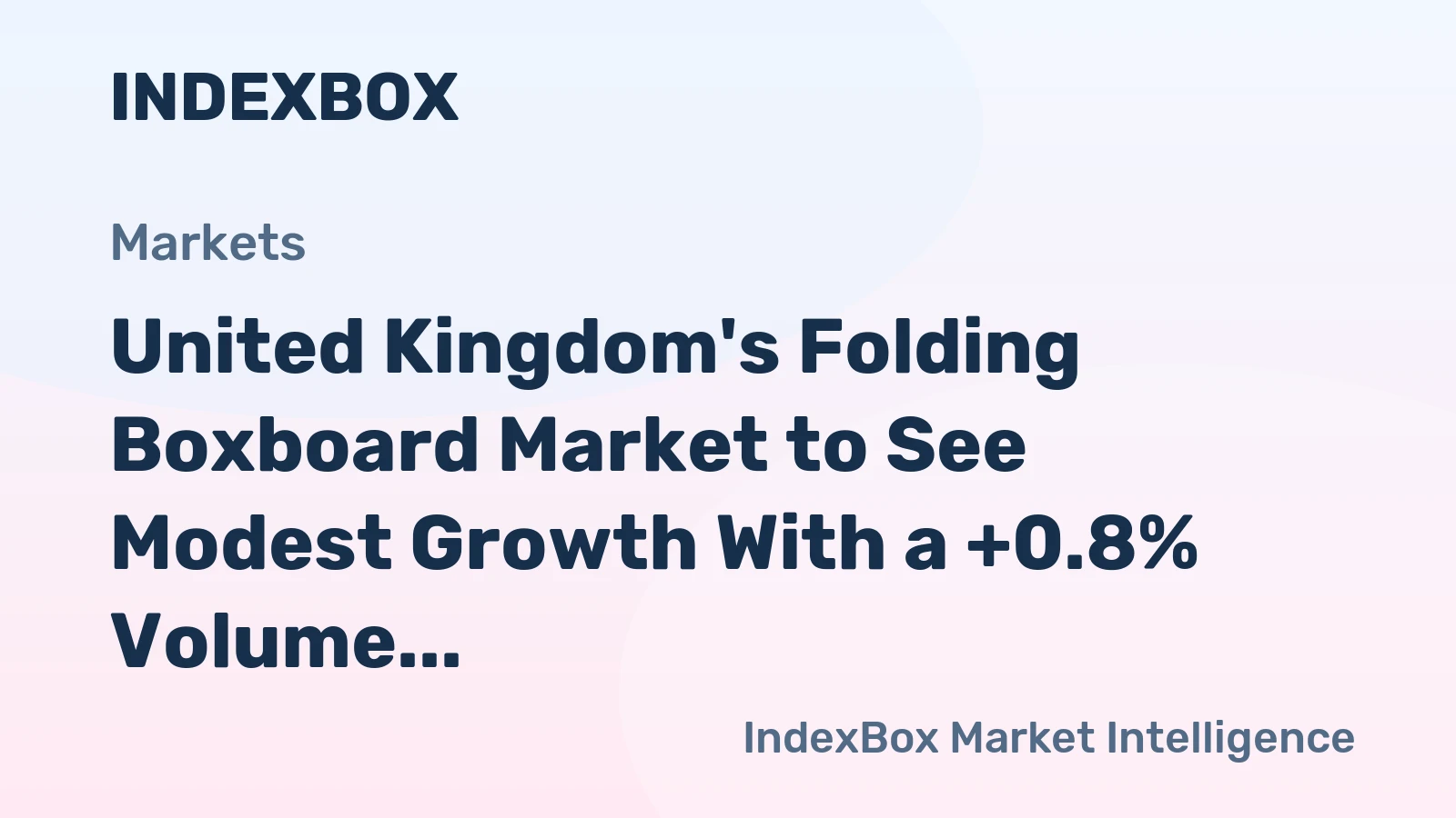 United Kingdom's Folding Boxboard Market to See Modest Growth With a +0.8% Volume CAGR Through 2035