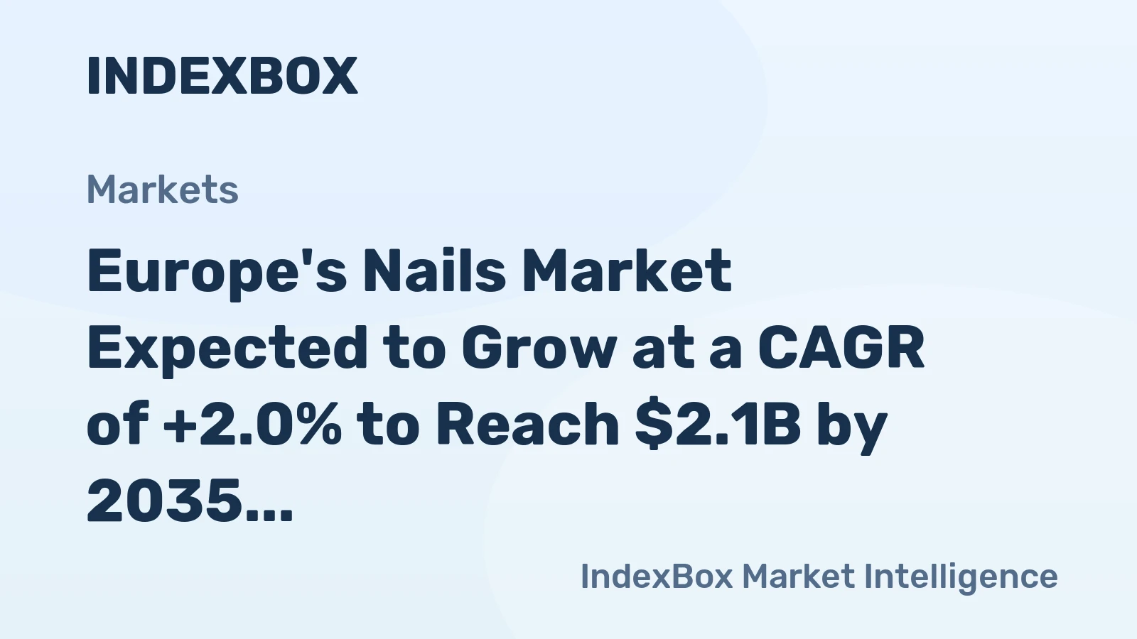 Europe's Nails Market Expected to Grow at a CAGR of +2.0% to Reach $2.1B by 2035