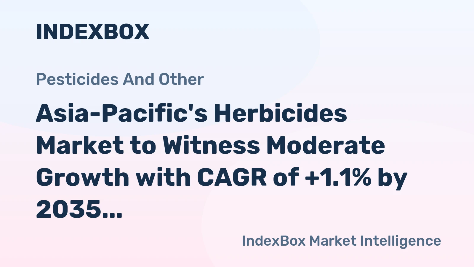 Asia-Pacific's Herbicides Market to Witness Moderate Growth with CAGR of +1.1% by 2035