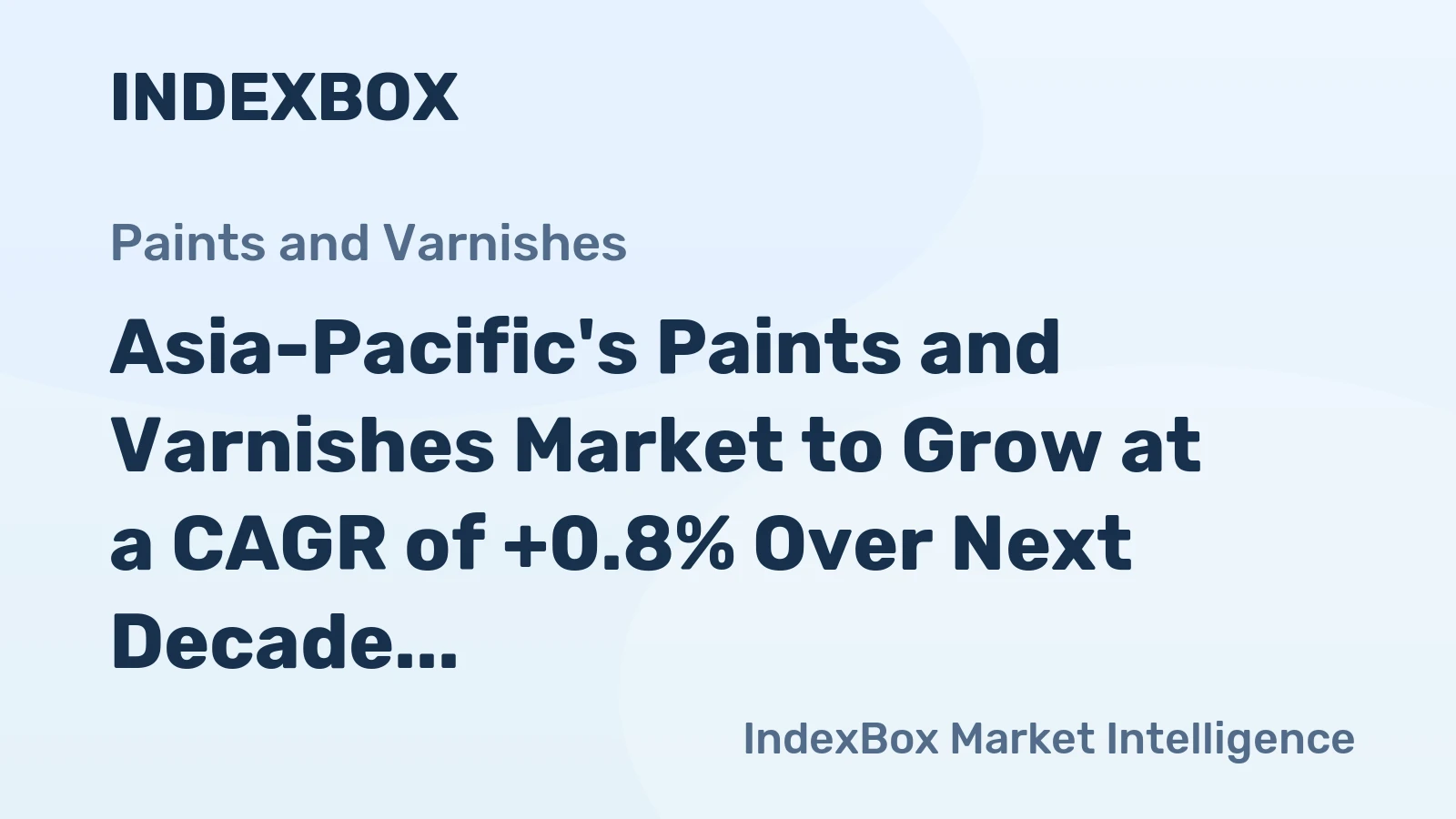 Asia-Pacific's Paints and Varnishes Market to Grow at a CAGR of +0.8% Over Next Decade