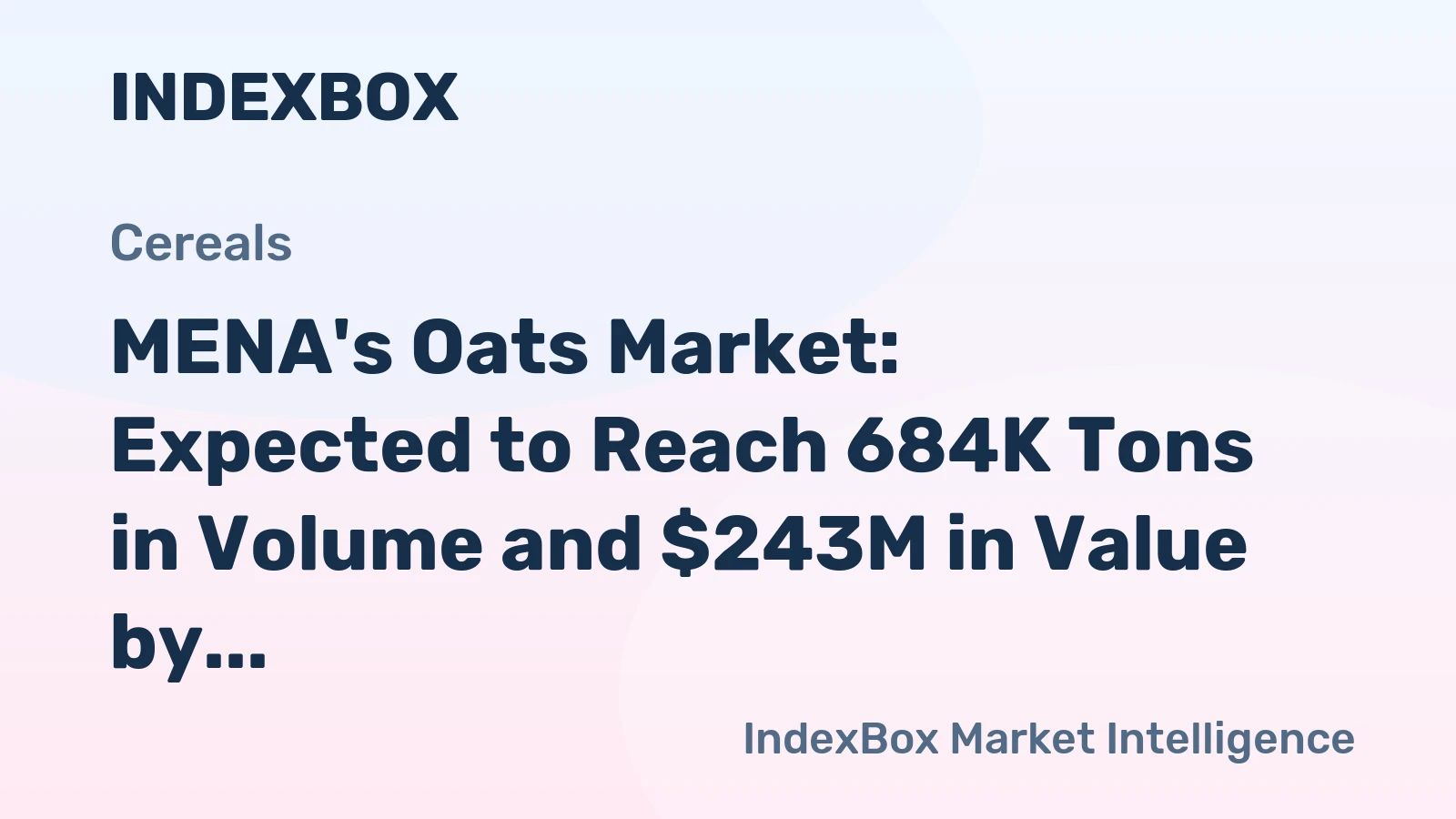 MENA's Oats Market: Expected to Reach 684K Tons in Volume and $243M in Value by 2035