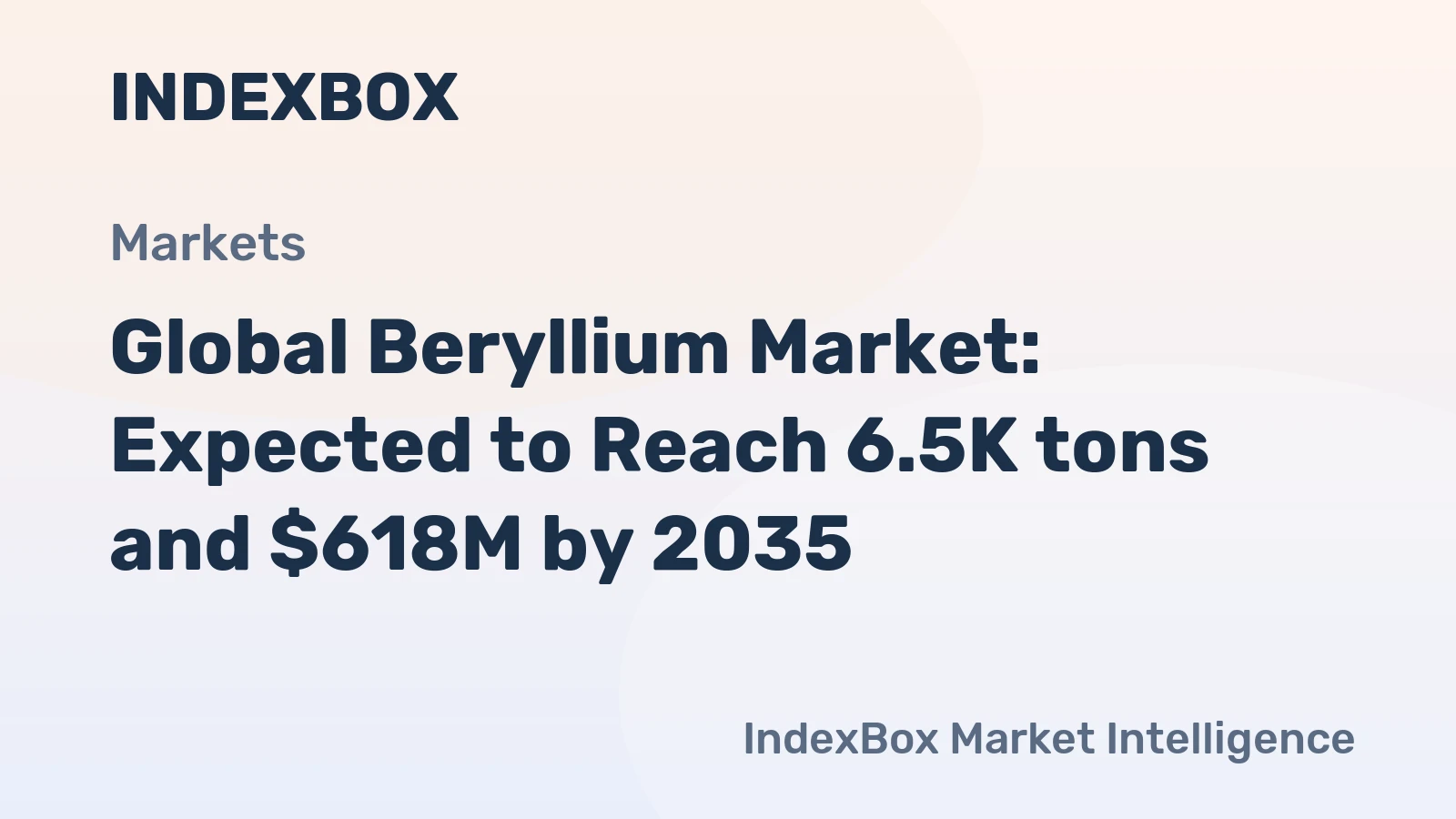 Global Beryllium Market: Expected to Reach 6.5K tons and $618M by 2035
