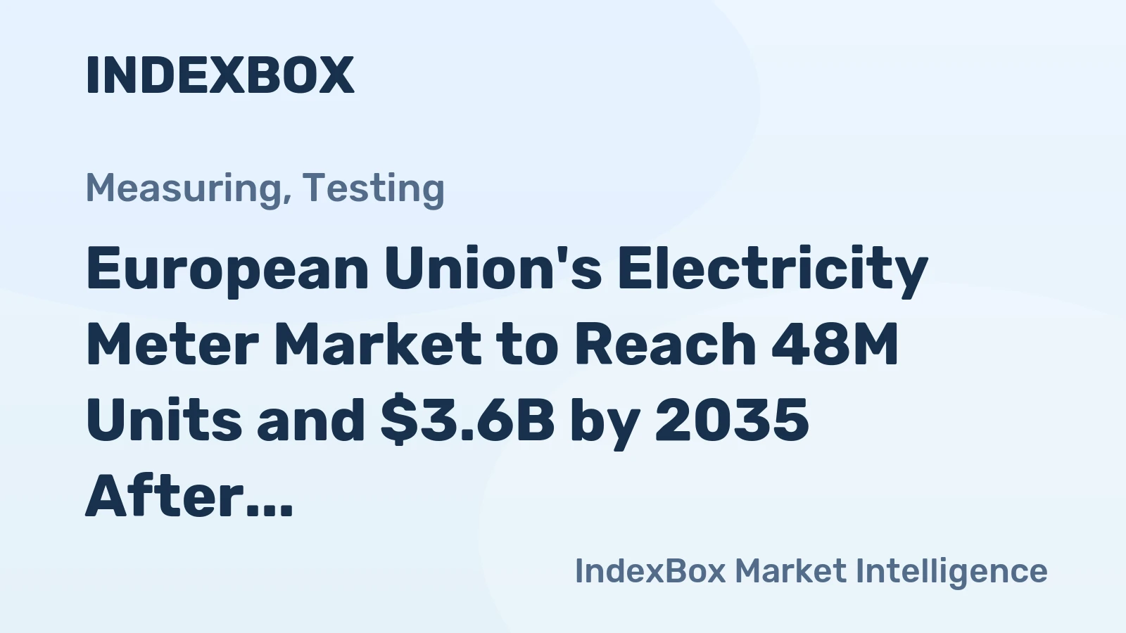 European Union's Electricity Meter Market to Reach 48M Units and $3.6B by 2035 After 2024 Contraction