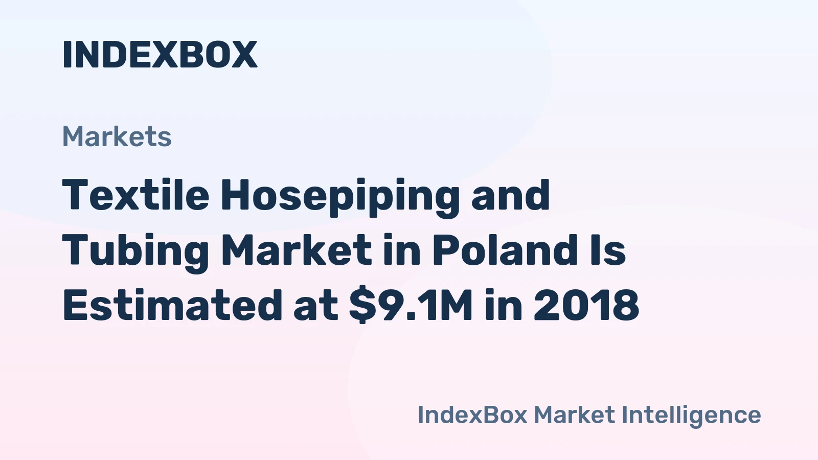 Textile Hosepiping and Tubing Market in Poland Is Estimated at $9.1M in 2018