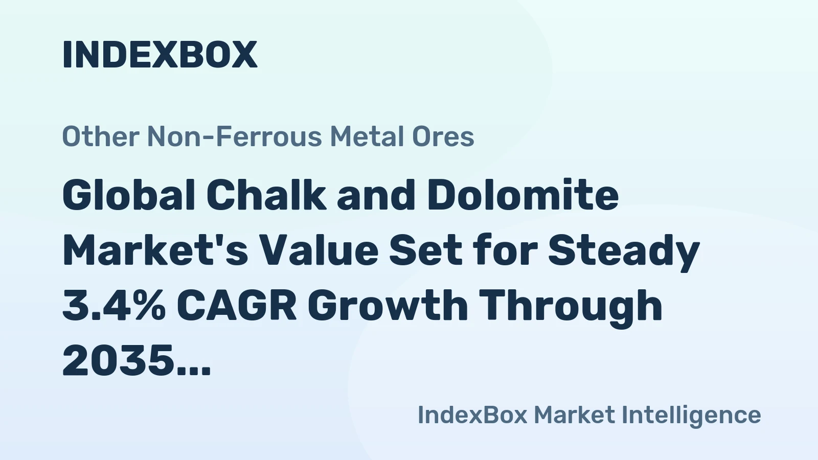 Global Chalk and Dolomite Market's Value Set for Steady 3.4% CAGR Growth Through 2035