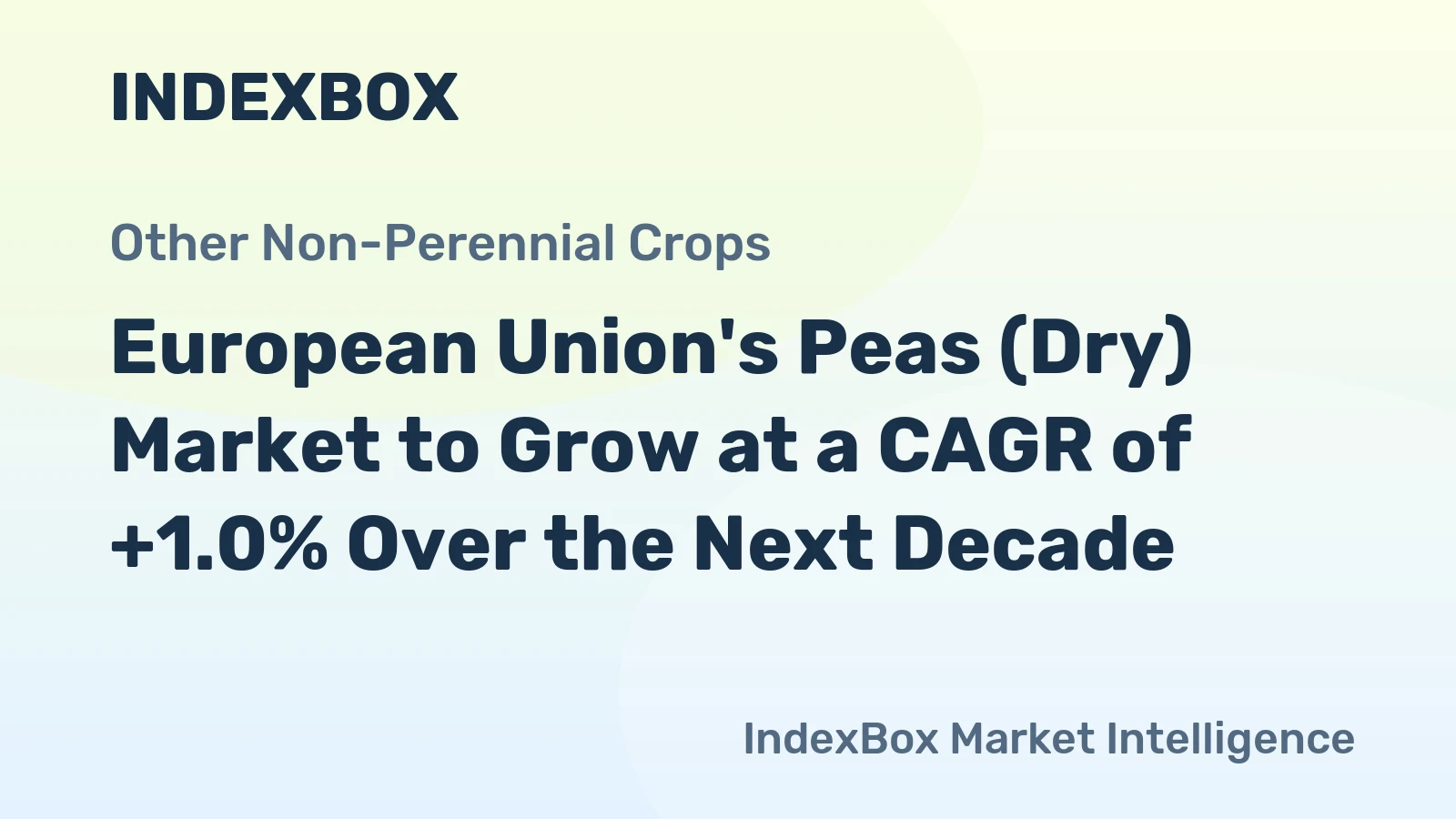 European Union's Peas (Dry) Market to Grow at a CAGR of +1.0% Over the Next Decade