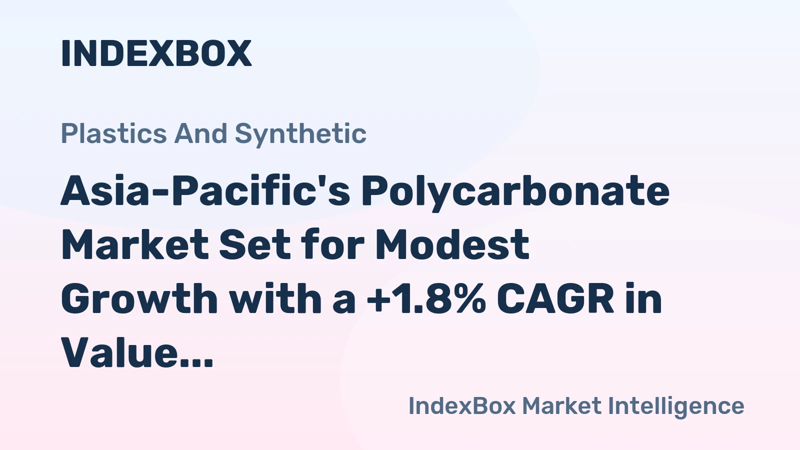 Asia-Pacific's Polycarbonate Market Set for Modest Growth with a +1.8% CAGR in Value Through 2035
