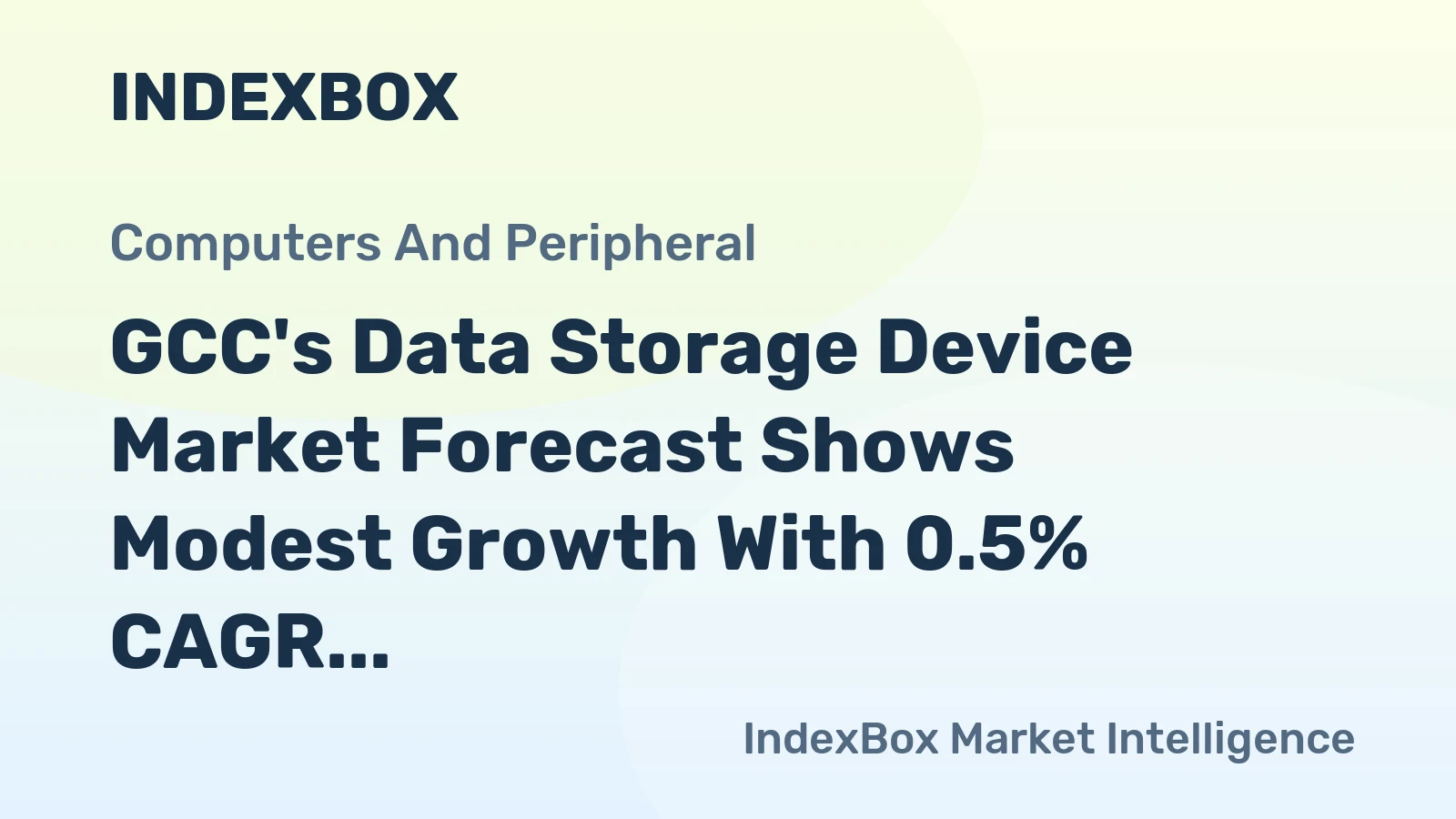 GCC's Data Storage Device Market Forecast Shows Modest Growth With 0.5% CAGR