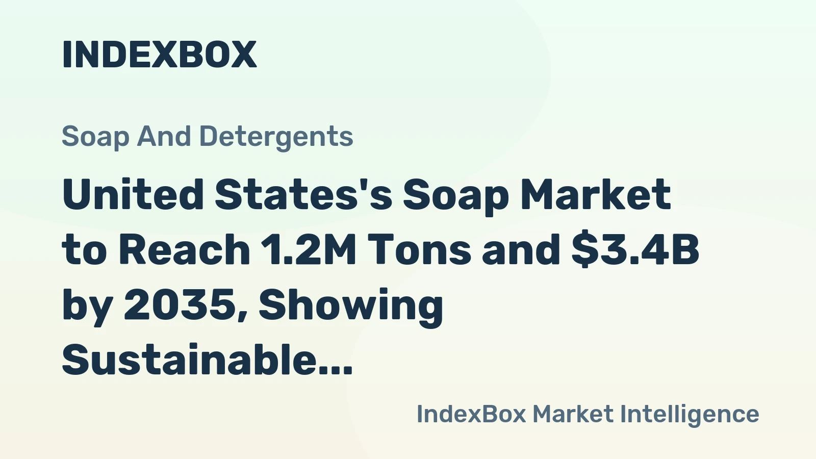 United States's Soap Market to Reach 1.2M Tons and $3.4B by 2035, Showing Sustainable Growth