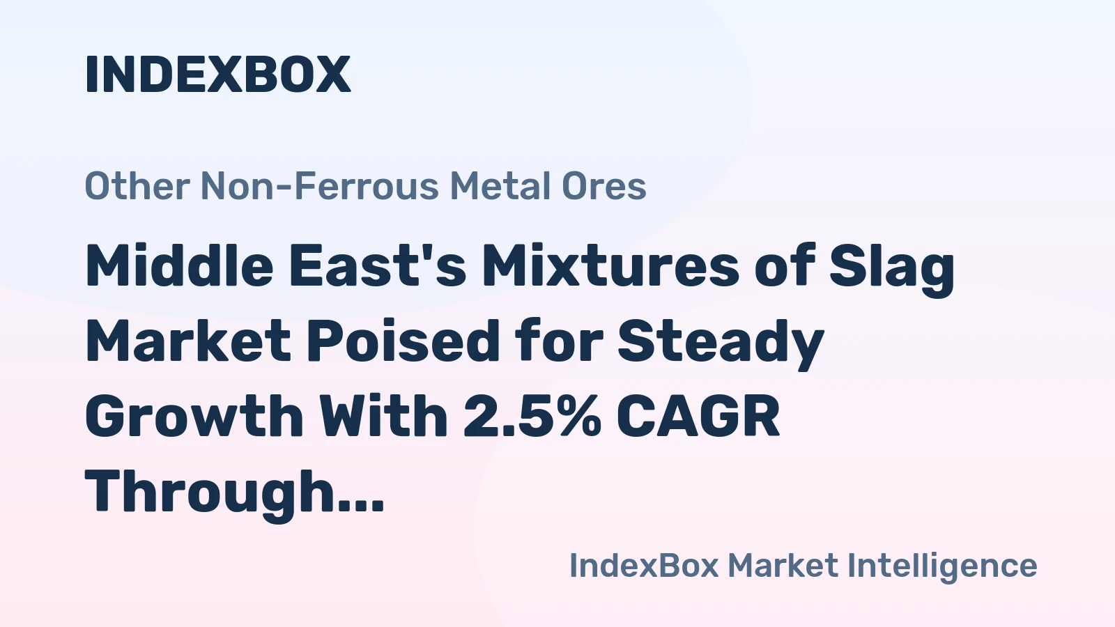 Middle East's Mixtures of Slag Market Poised for Steady Growth With 2.5% CAGR Through 2035