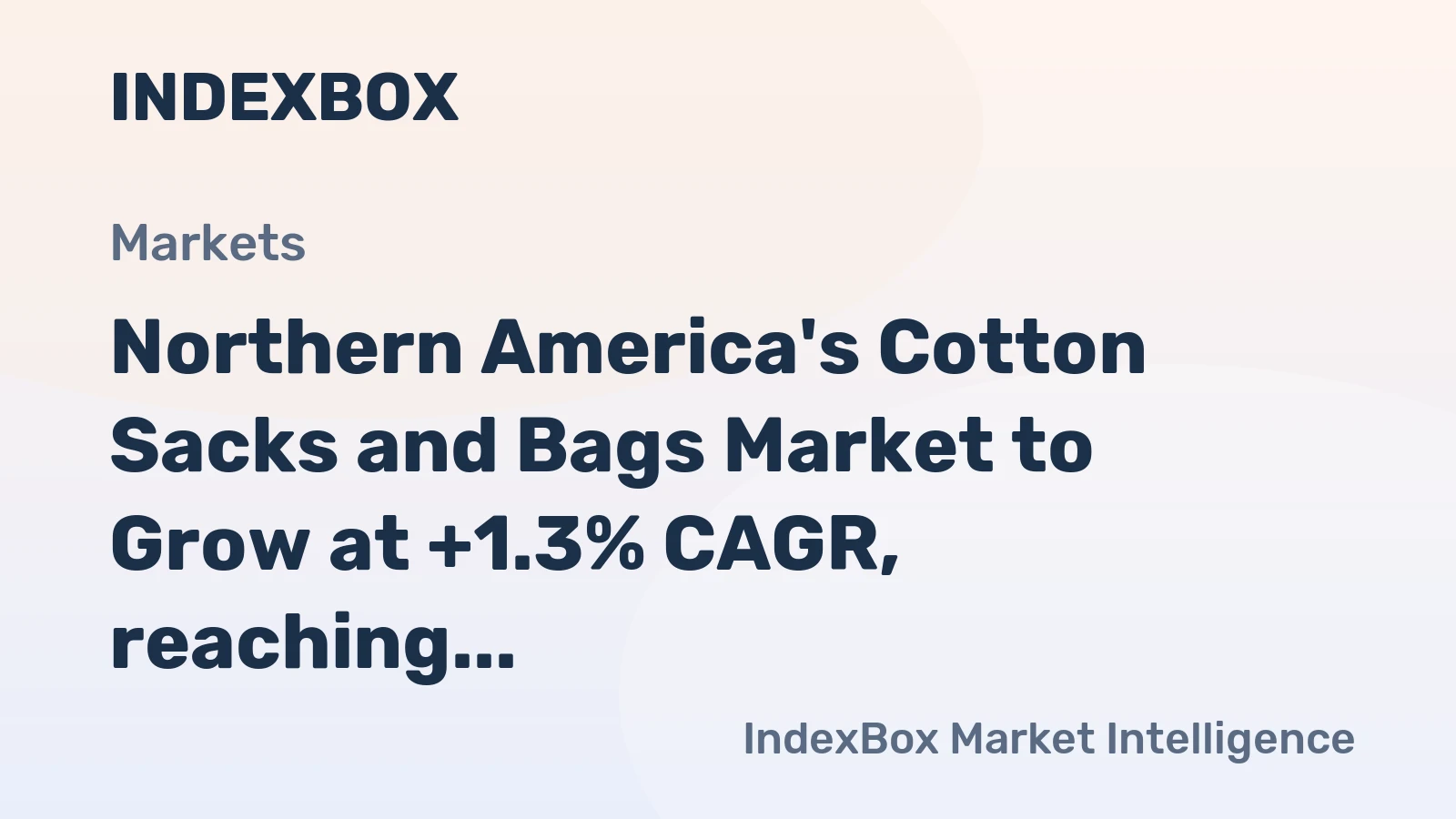 Northern America's Cotton Sacks and Bags Market to Grow at +1.3% CAGR, reaching 10K tons by 2035